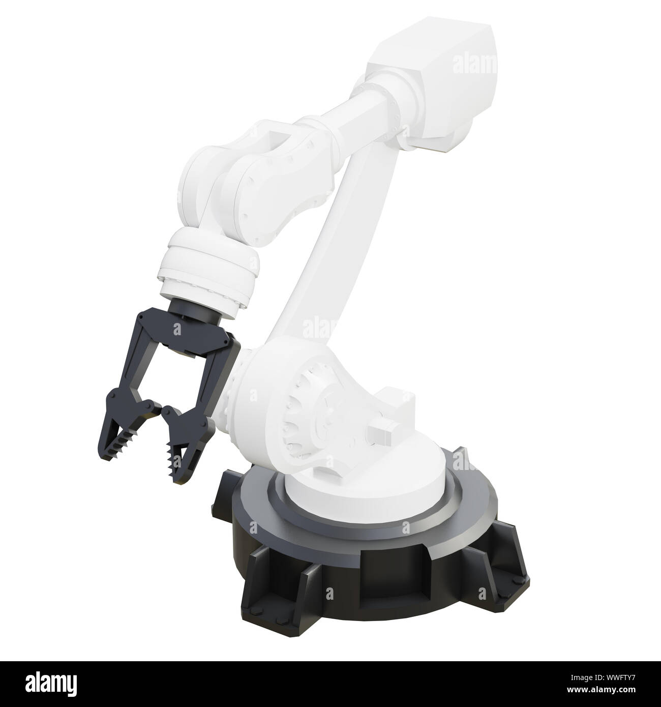 Robotic arm on white background. 3d rendering Stock Photo - Alamy