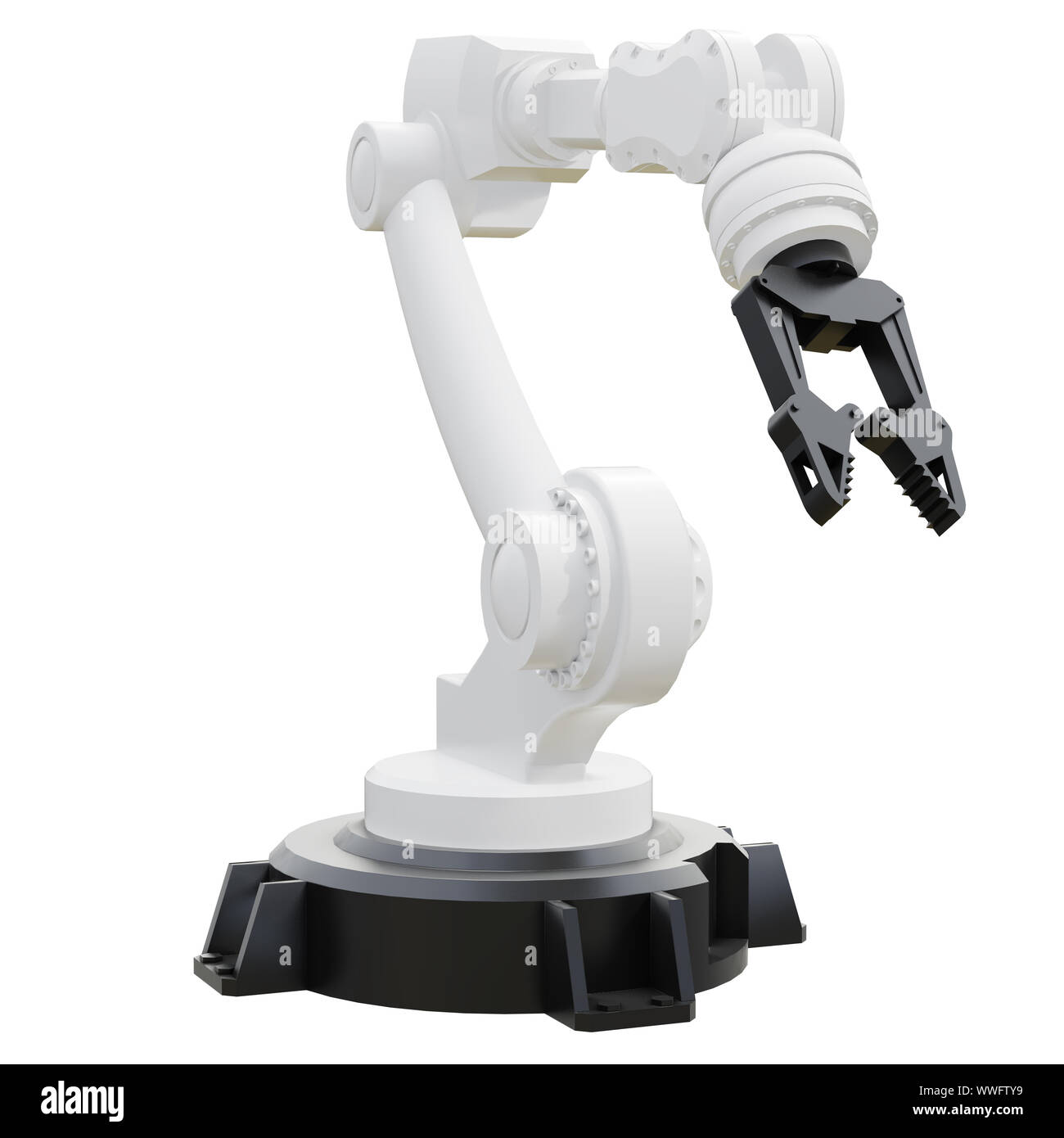 Robotic Arm isolated on white background. 3d rendering Stock Photo - Alamy