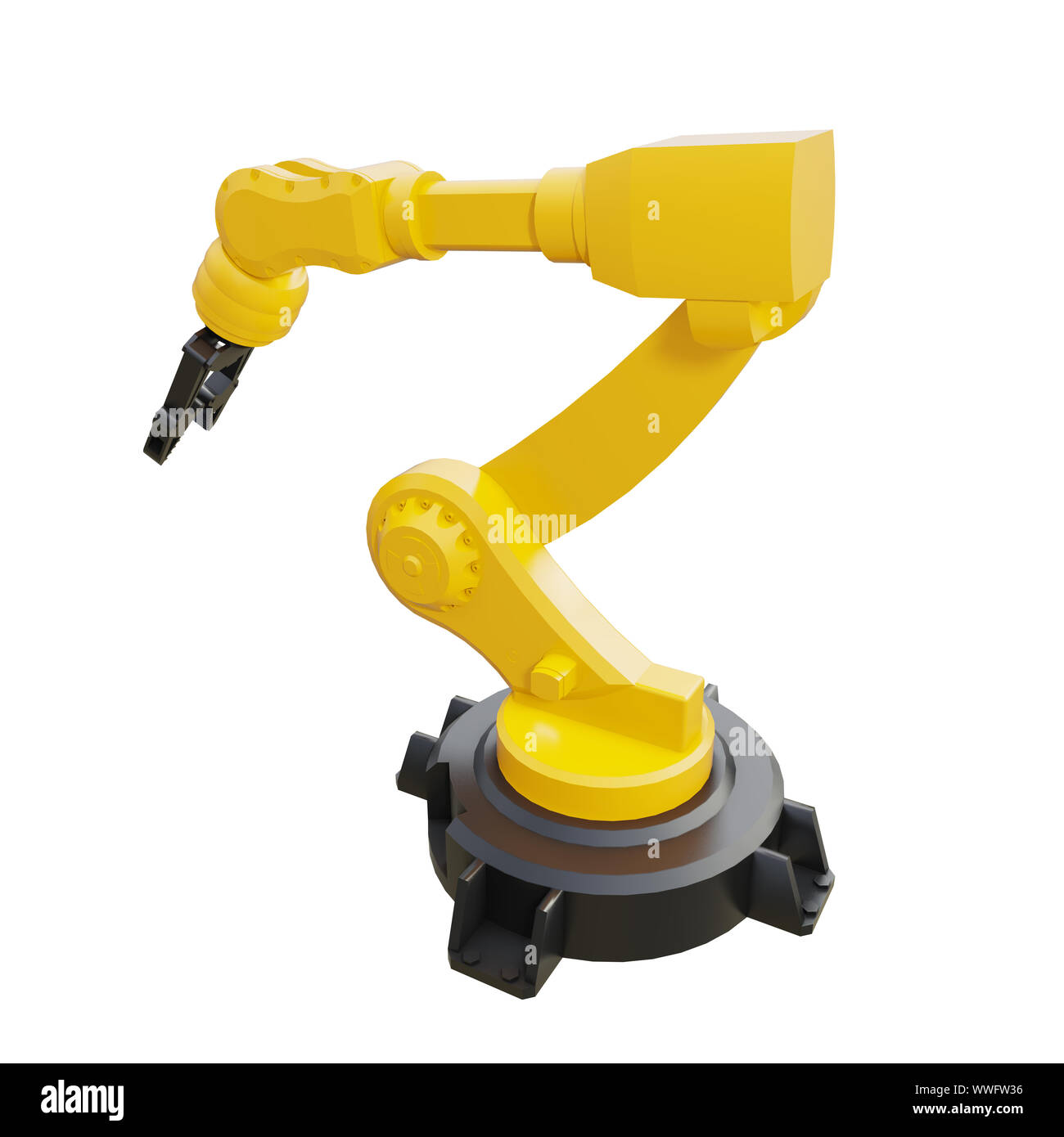 Robotic arm on white background. 3d rendering Stock Photo - Alamy