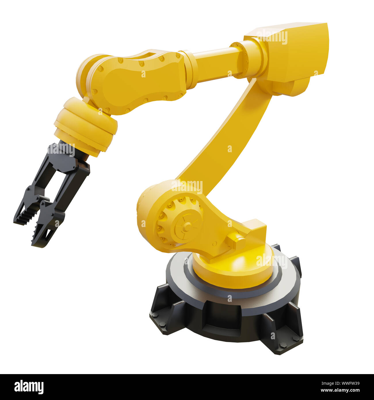 Robotic arm on white background. 3d rendering Stock Photo - Alamy