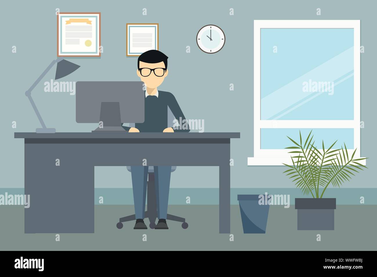 Environment of workplace Stock Vector Images - Alamy