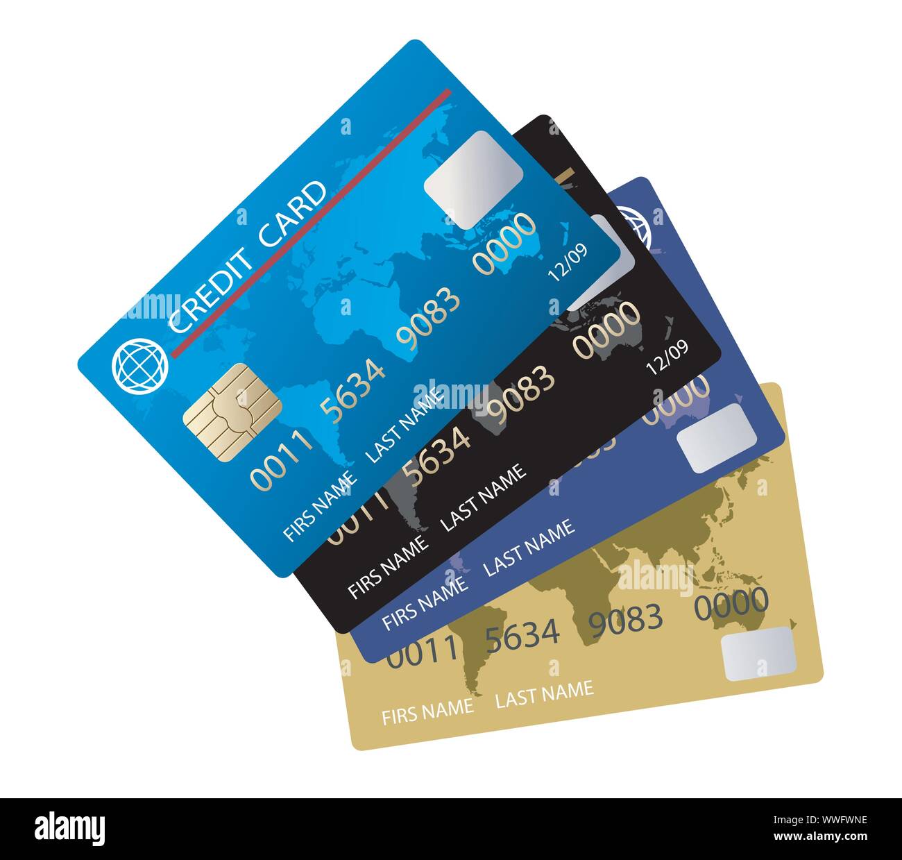 vector realistic credit card set Stock Vector Image & Art - Alamy