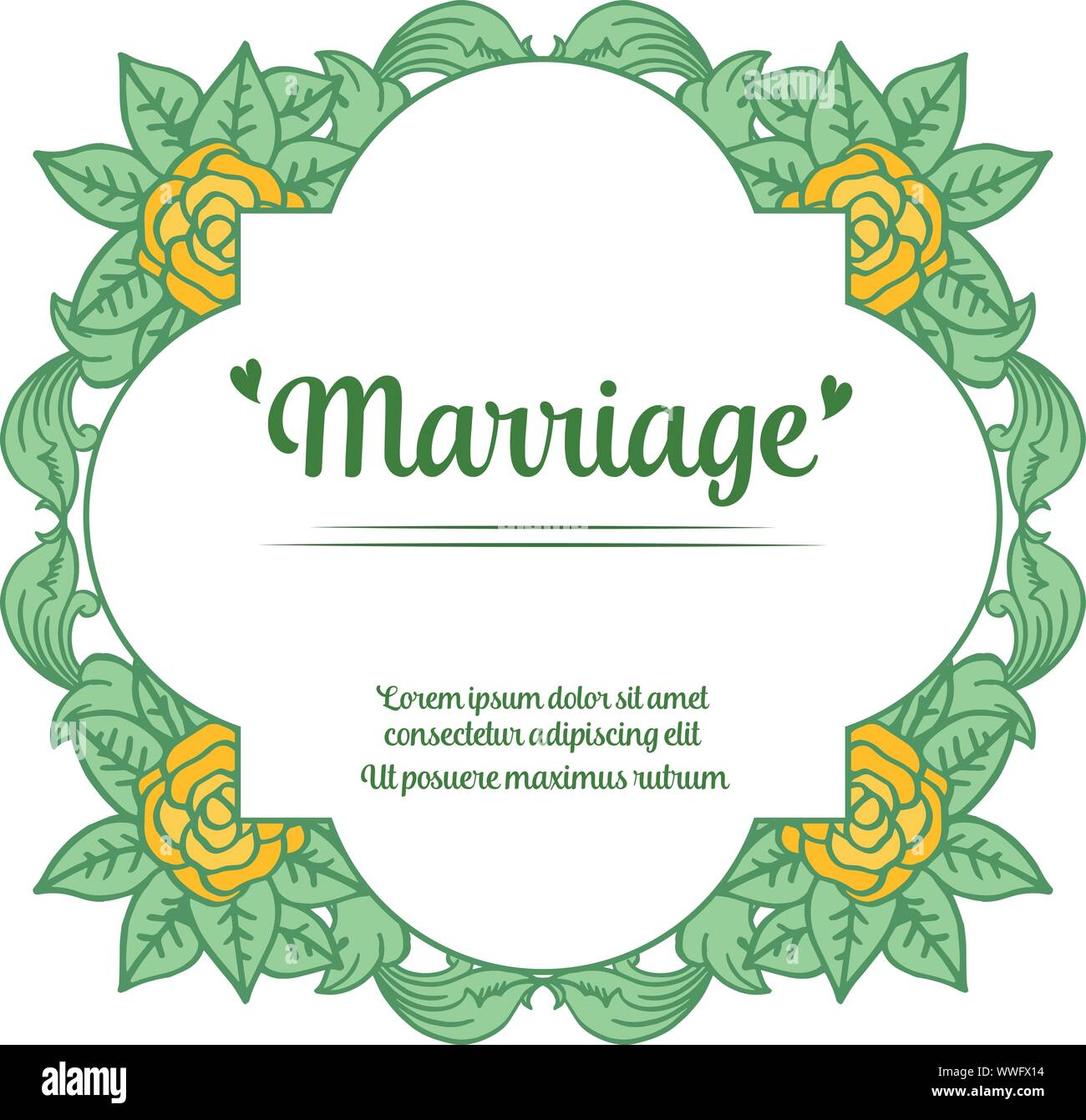 Crowd of leaf floral frame for ornate of card marriage. Vector Stock ...