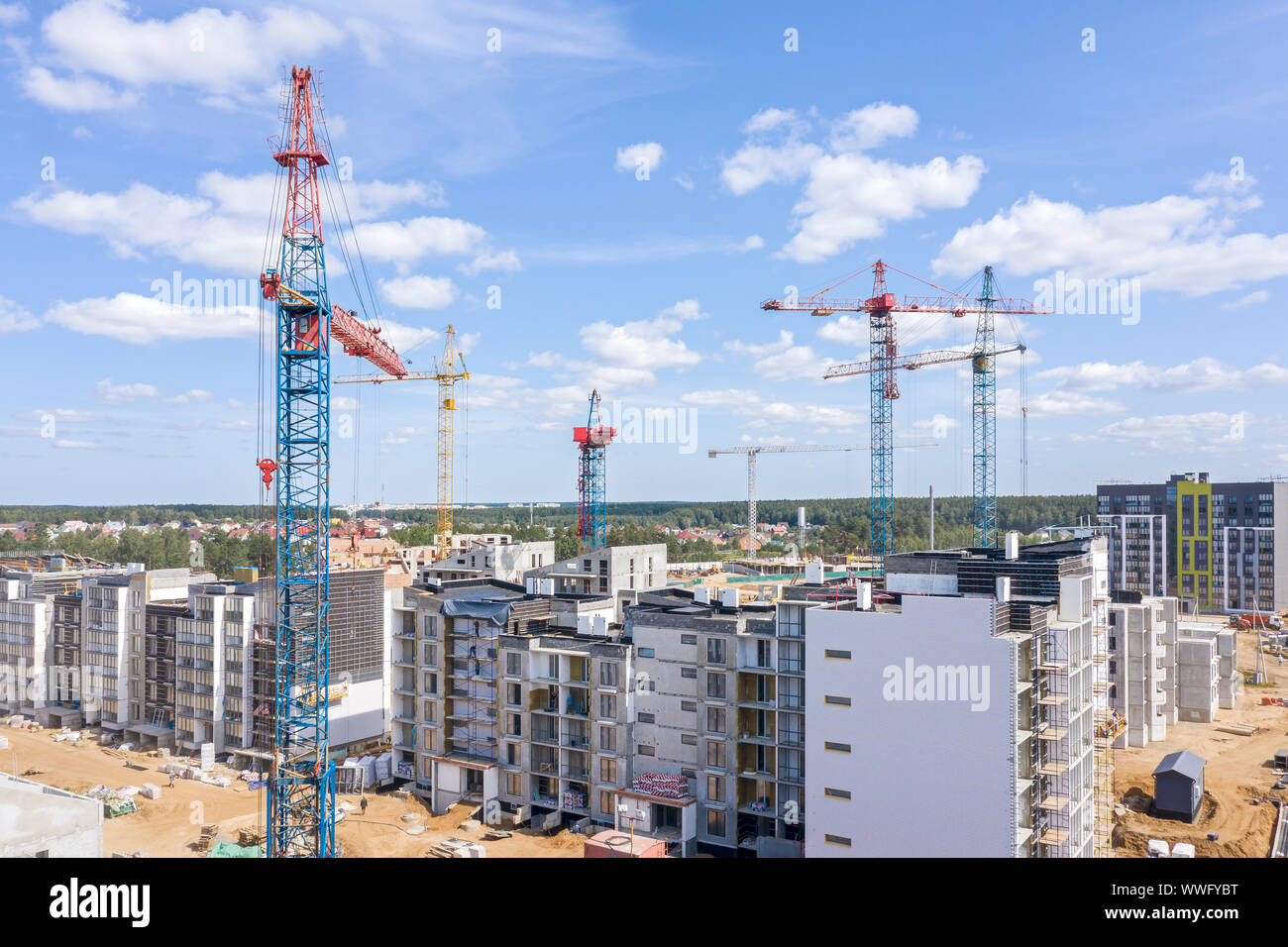 city infrastructure development. construction of modern apartments ...