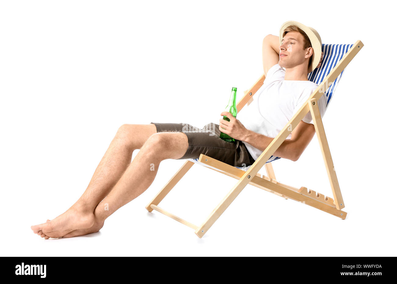 Young man on background sea Cut Out Stock Images & Pictures - Alamy