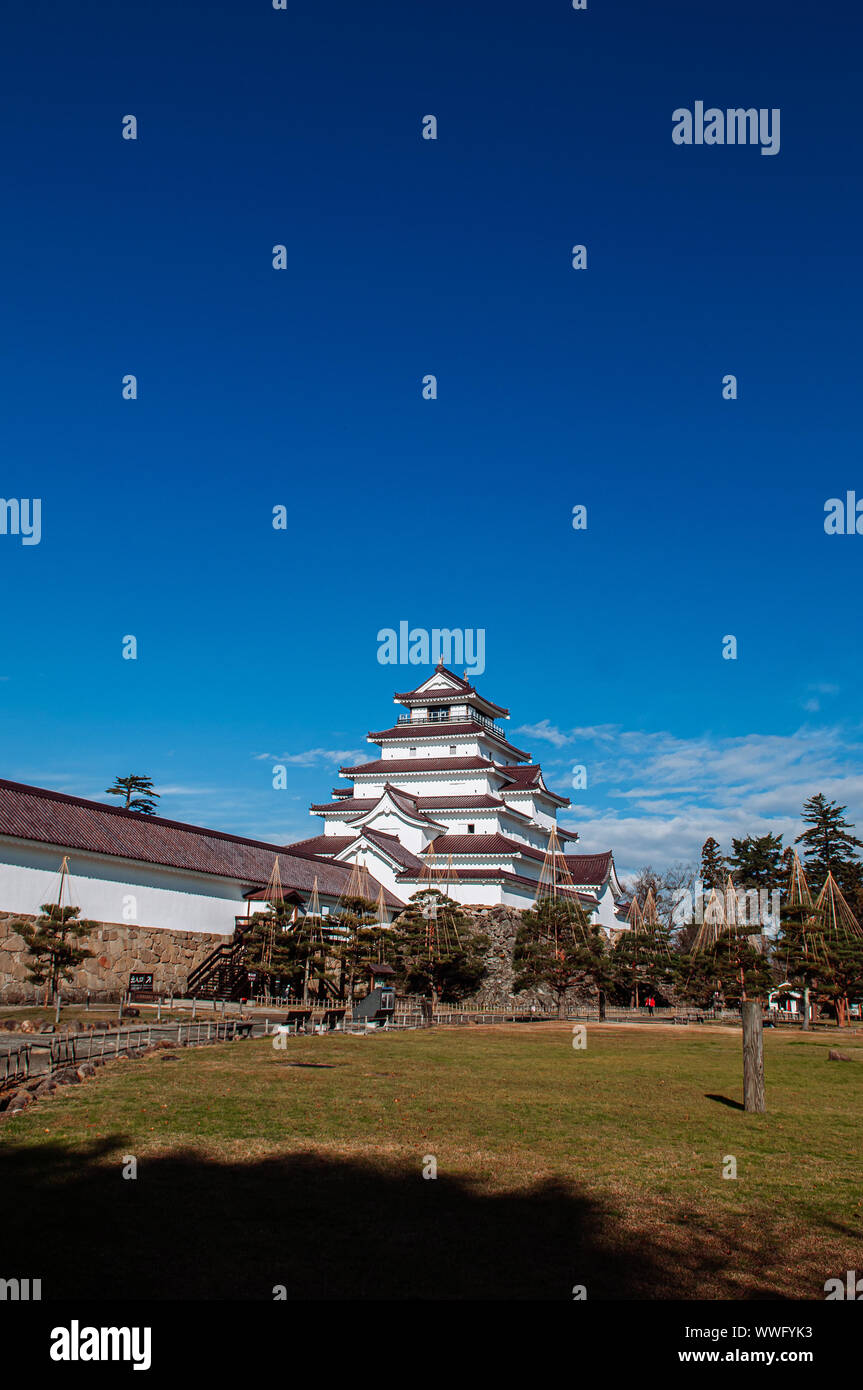 DEC 4, 2018 Aizu Wakamatsu, JAPAN - Aizu Wakamatsu Tsuruga Castle and ...