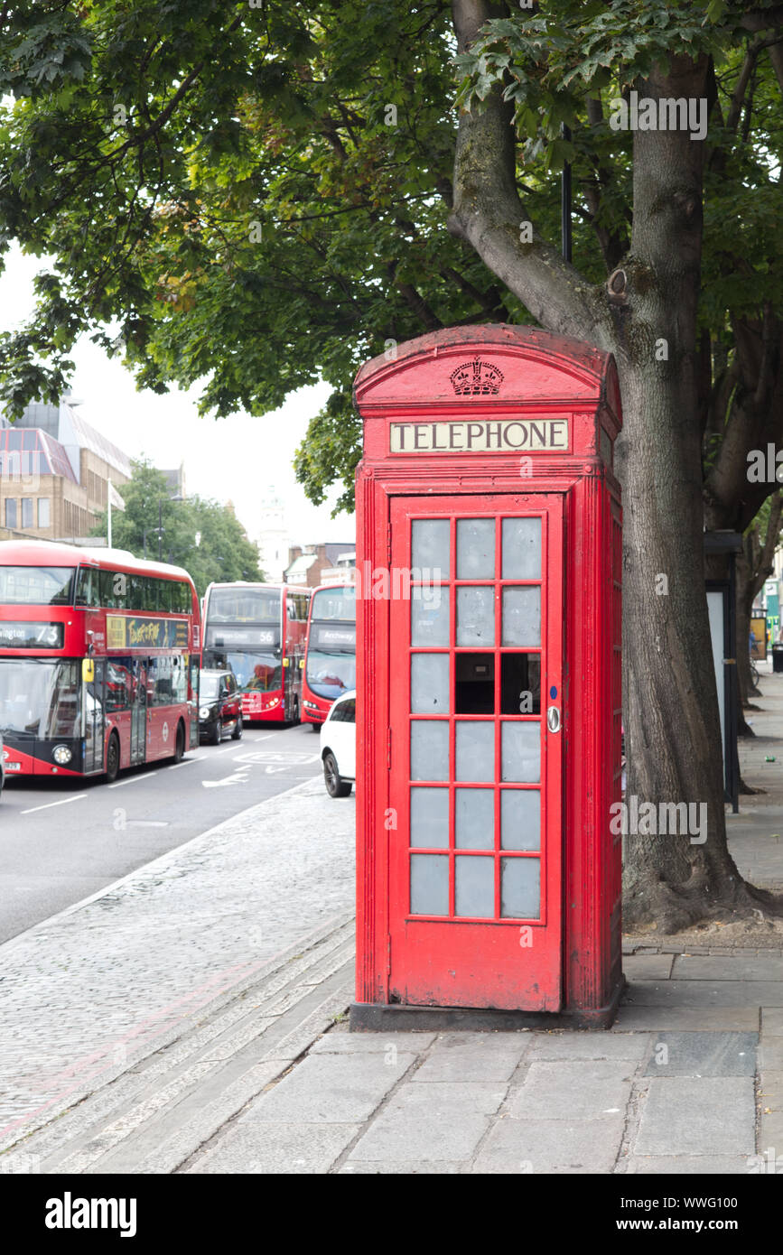 vintage non working phone box in London Stock Photo - Alamy
