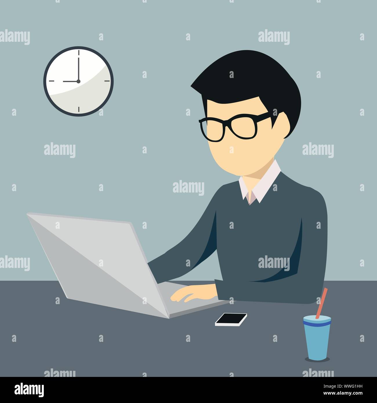 Writing with the computer Stock Vector Images - Alamy