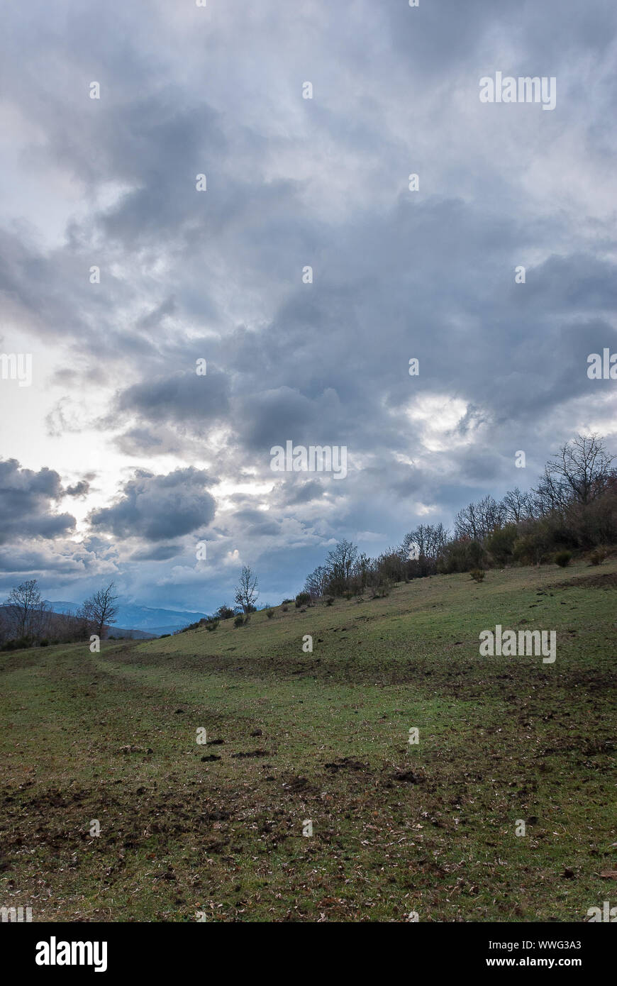 Spain Sky with storm clouds in the mountains of Palencia Stock Photo ...