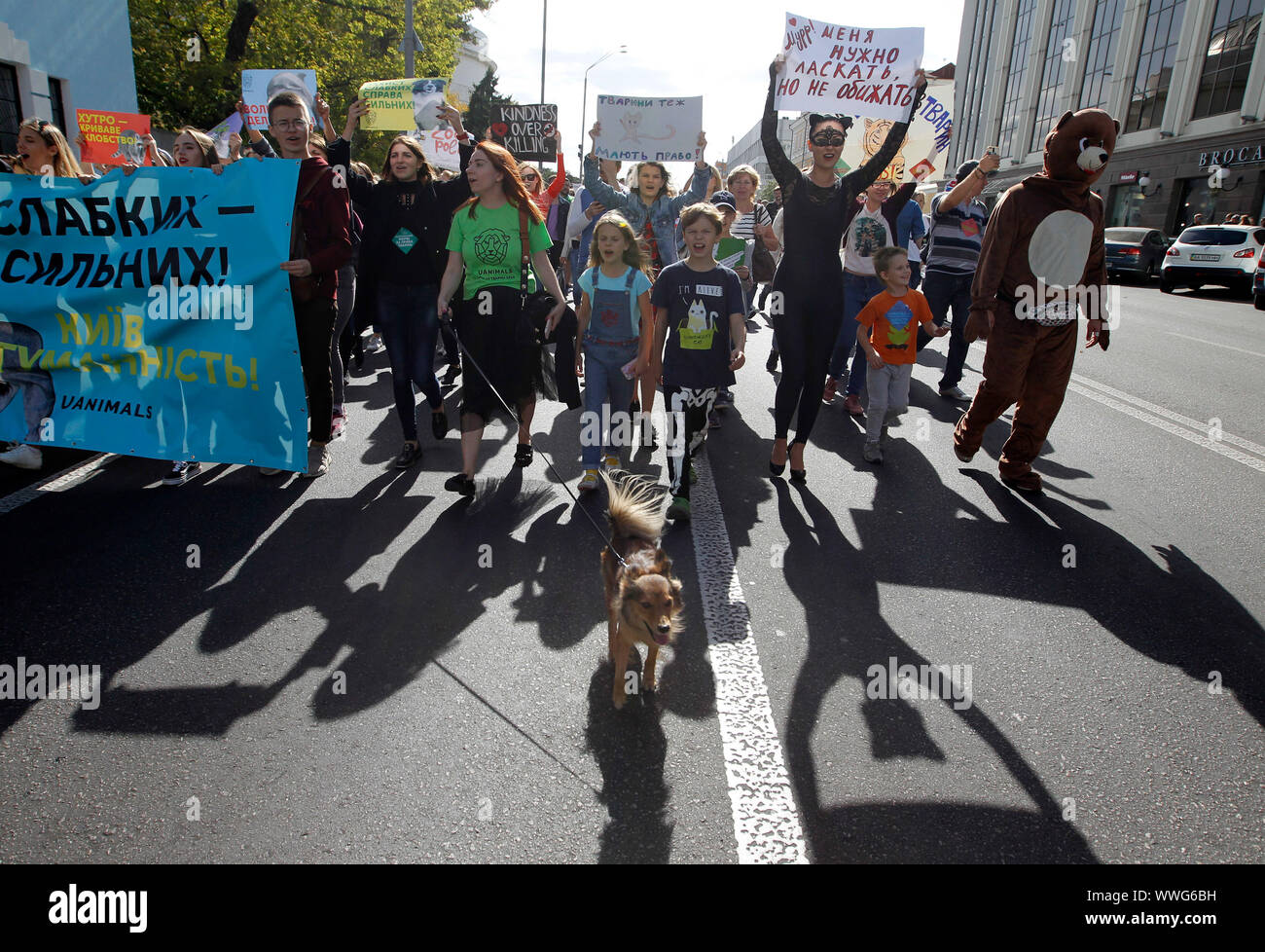 Kiev, Ukraine. 15th Sep, 2019. Participants with placards during the ...