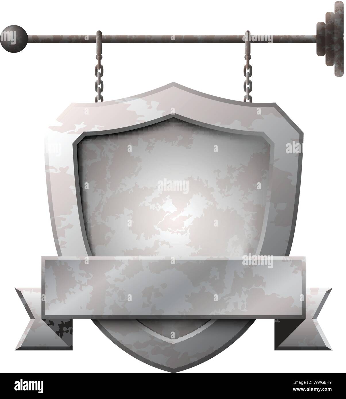 Shield shaped rusty metal signboard Stock Vector Image & Art - Alamy