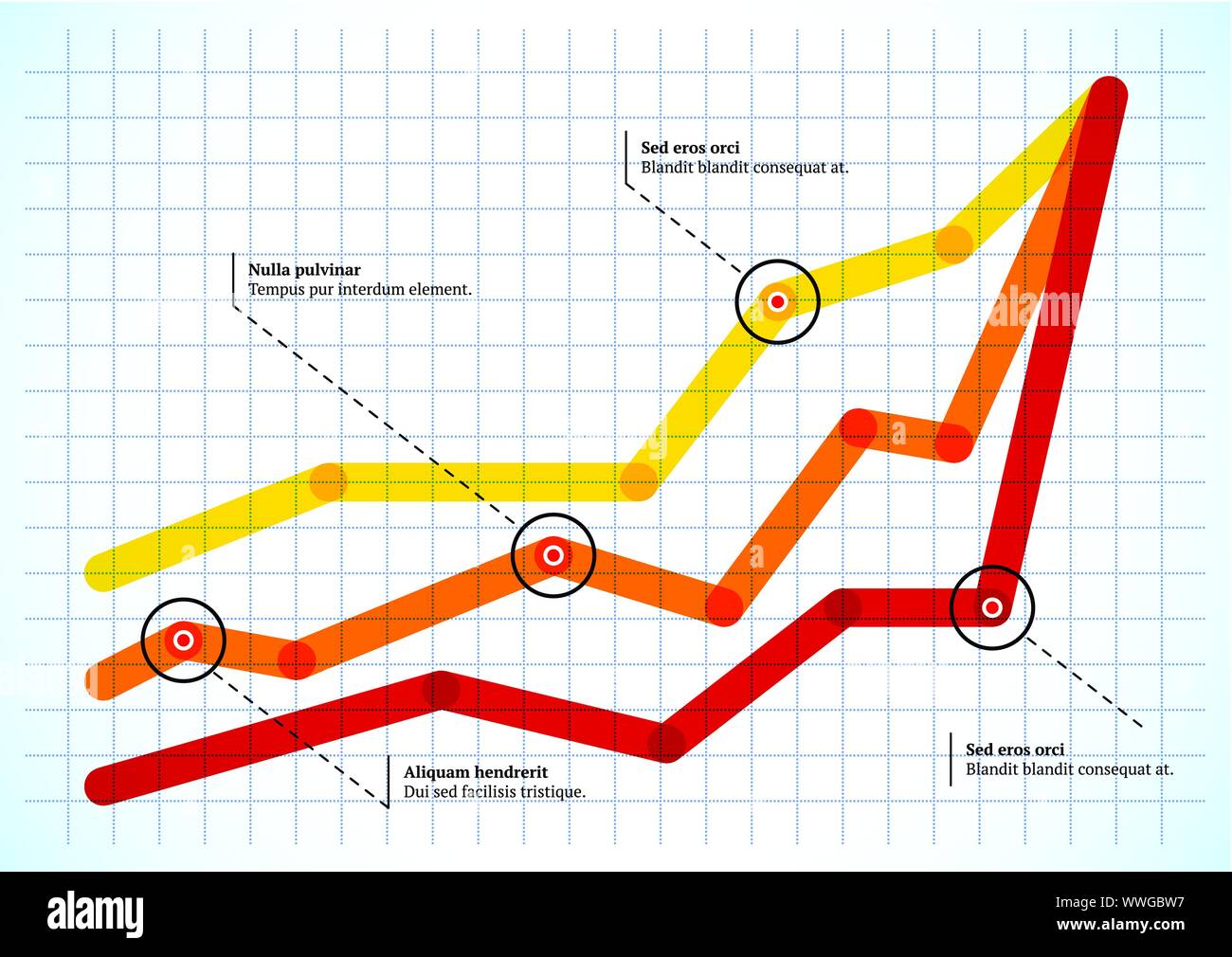 Intersecting graph lines with round pointers Stock Vector Image & Art ...