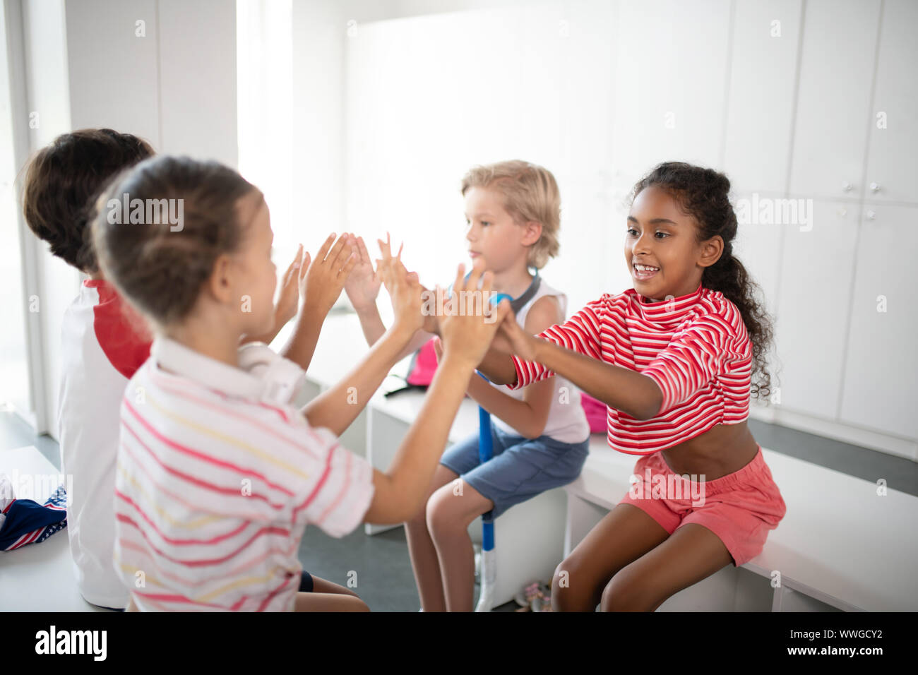 Curly blonde cheer hi-res stock photography and images - Alamy