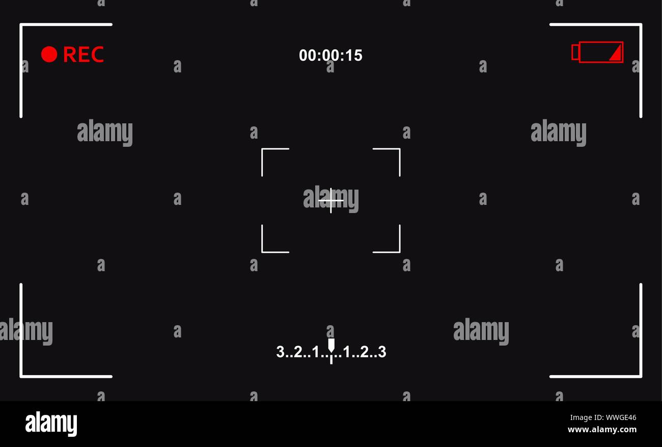 Digital camera frame viewfinder. Recording video screen vector template ...