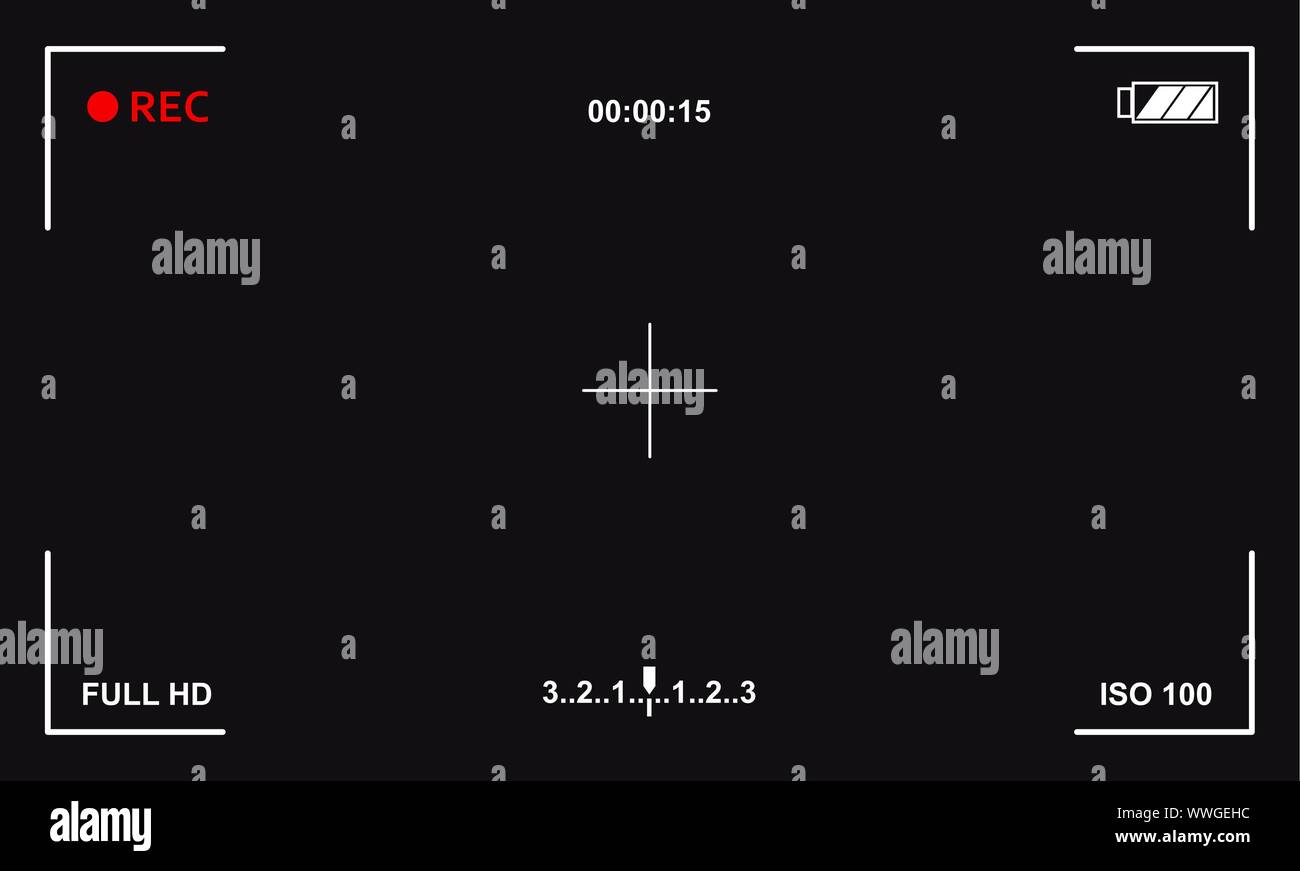 Digital camera viewfinder. Recording video screen. Vector template ...