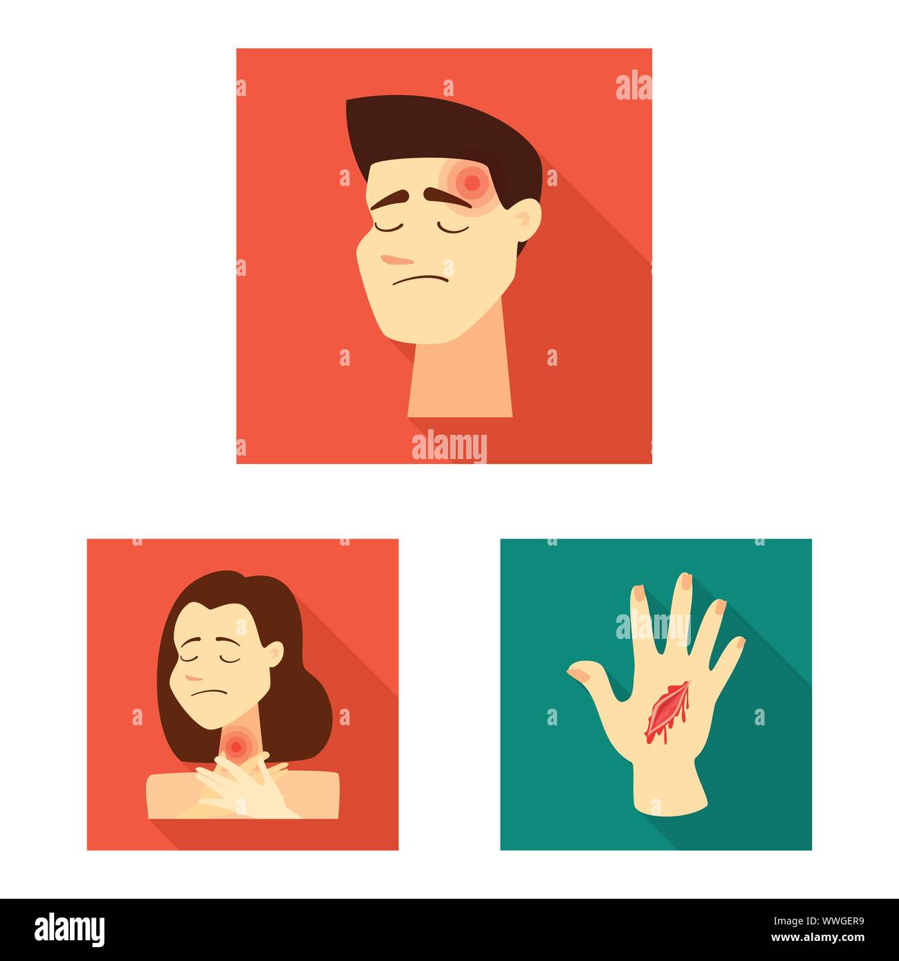 Vector design of damage and wound logo. Set of damage and rendering ...