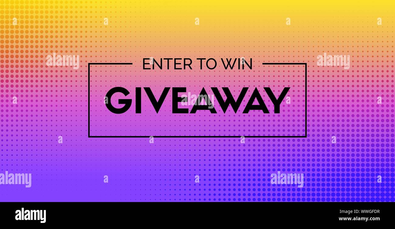 Giveaway vector banner. Enter to win. Abstract background for social ...