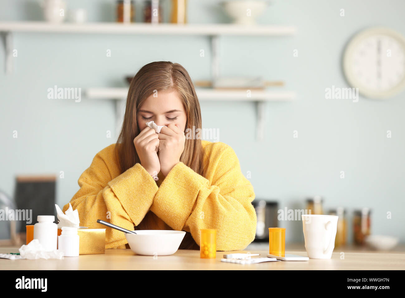 Woman sore throat food hi-res stock photography and images - Alamy