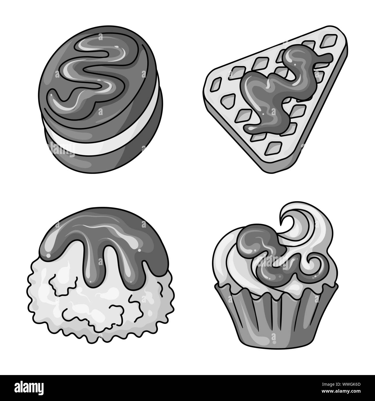 Vector Illustration Of Sweet And Caramel Icon Collection Of Sweet And