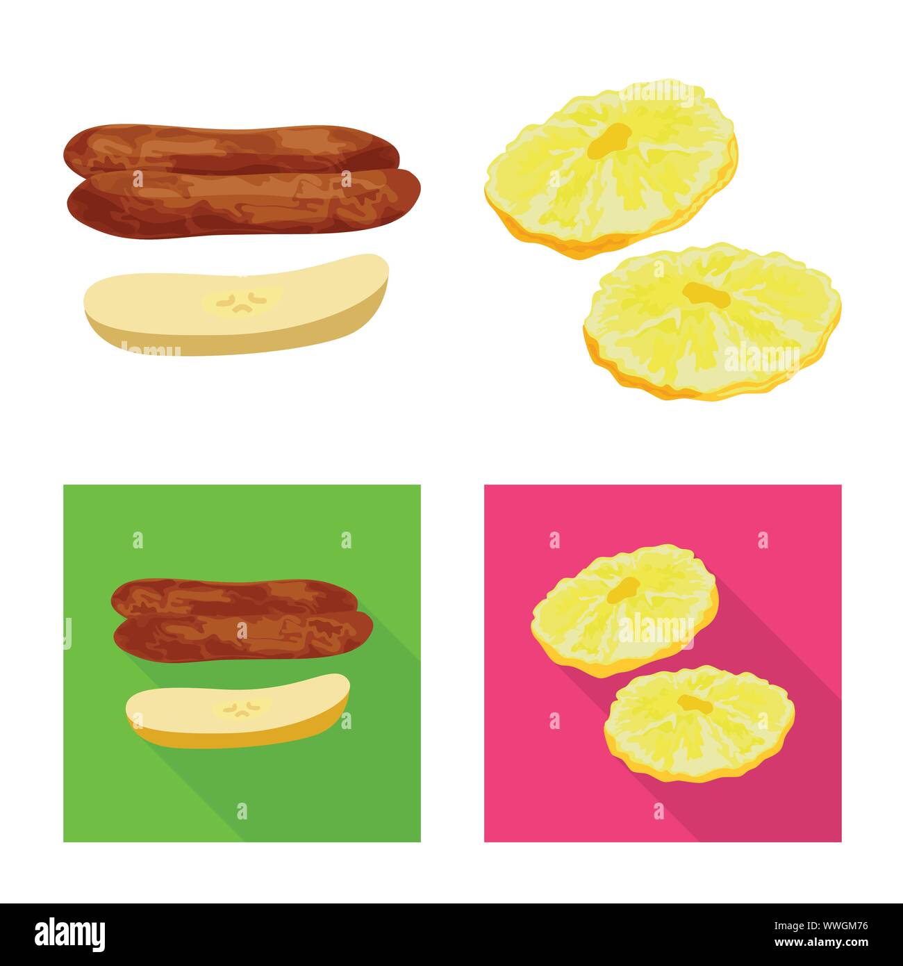 Vector design of food and raw icon. Collection of food and nature stock ...