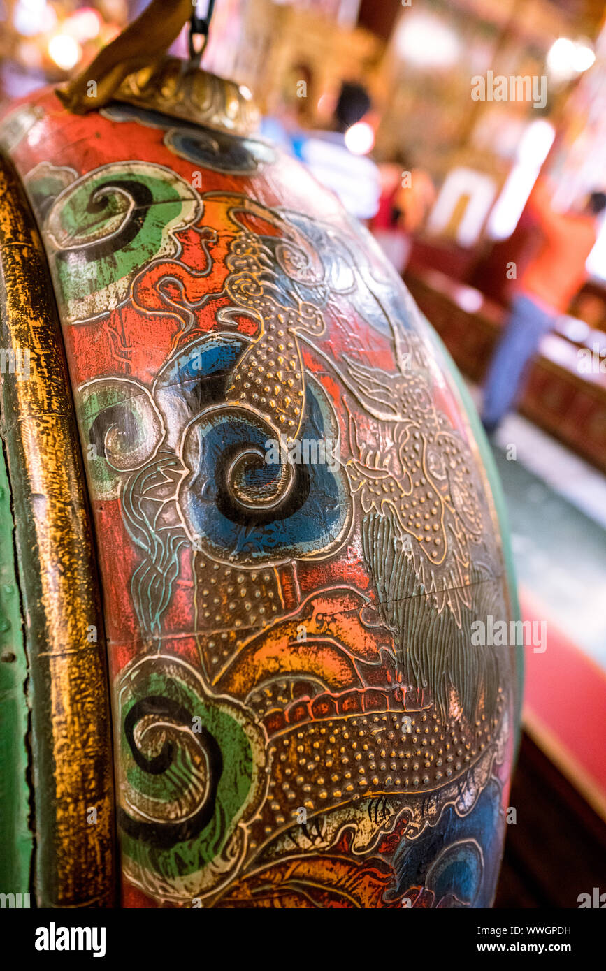 Interior of Maittreya monastery. Boudhanath, Kathmandu, Nepal Stock ...