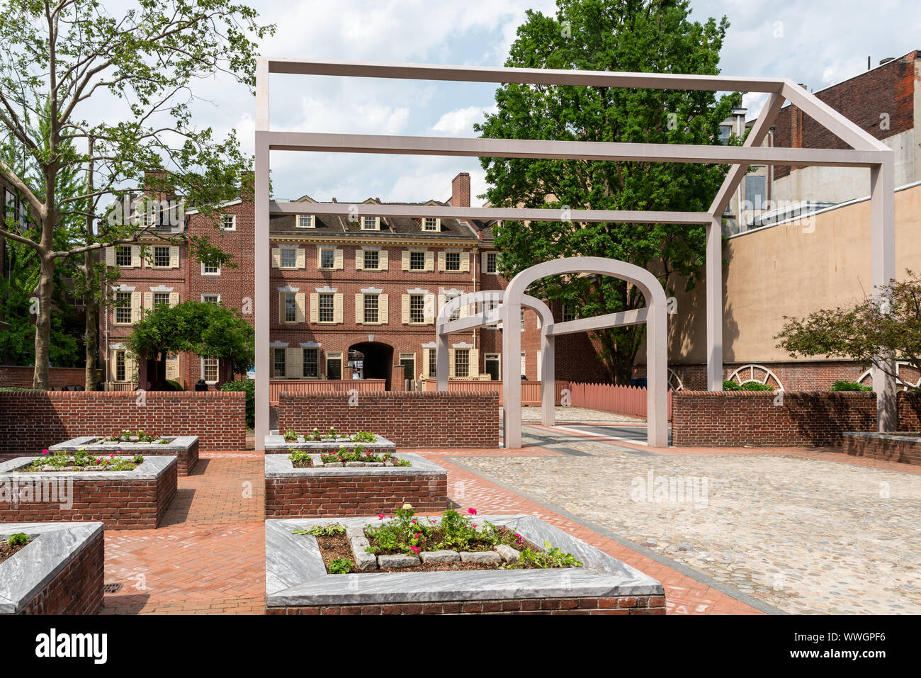 The ghost structure denoting the location of Franklin's grandson's ...