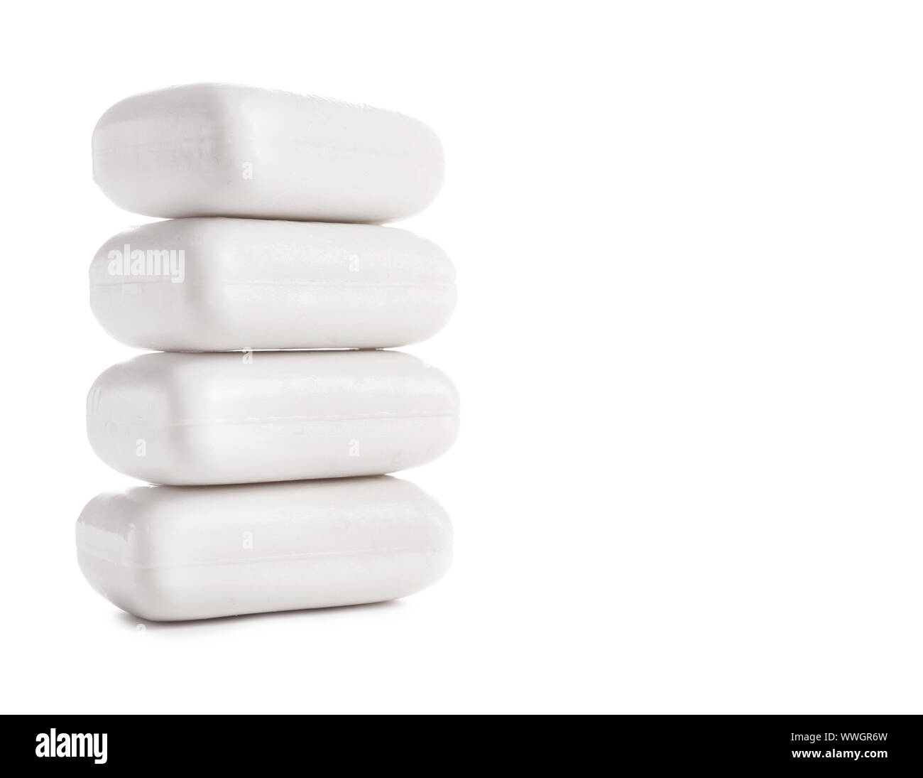 Stack of soap bars on white background Stock Photo - Alamy