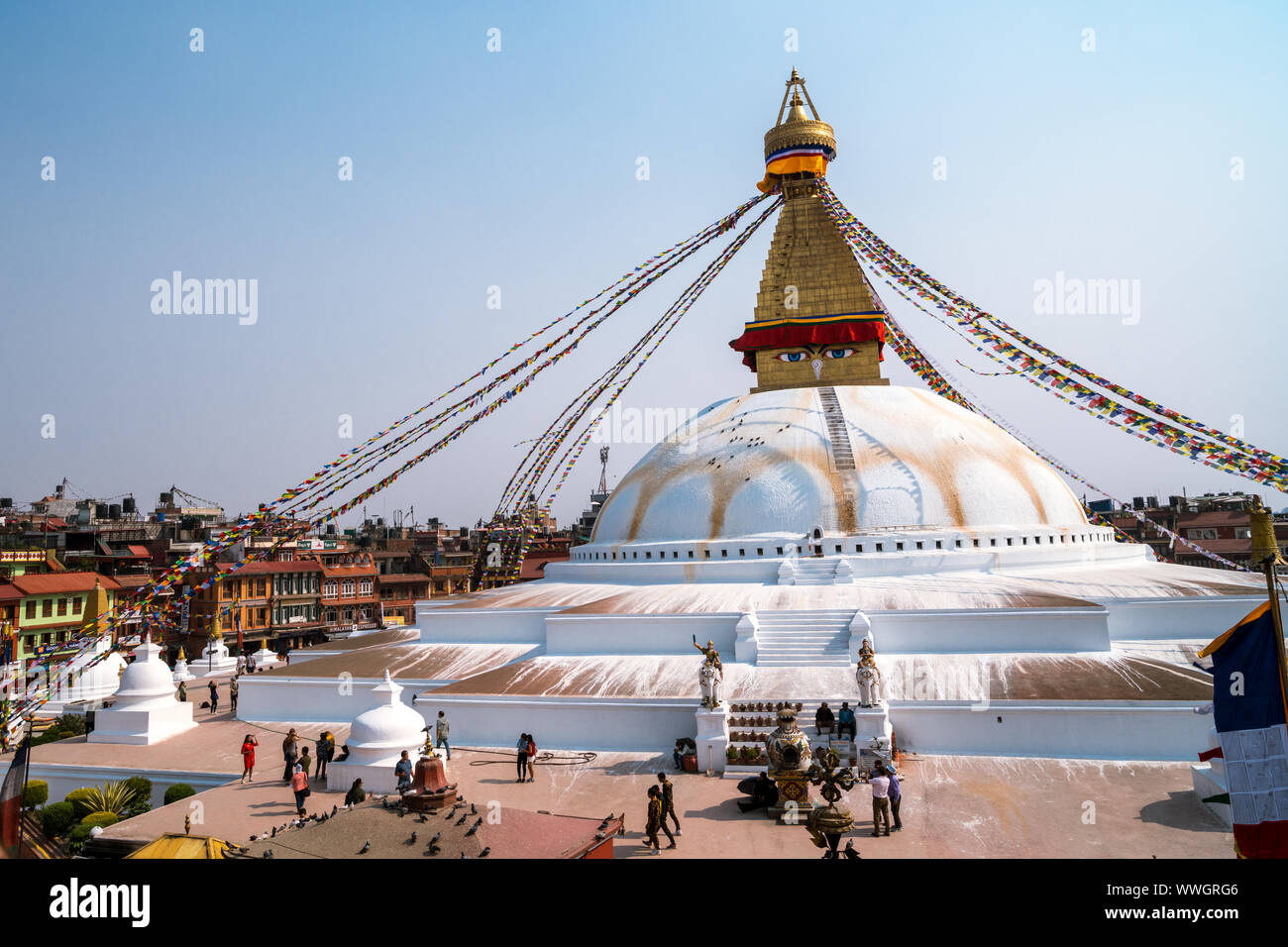 Great Majestic Boudha Stupa. Boudhanath, Kathmandu, Nepal Stock Photo ...