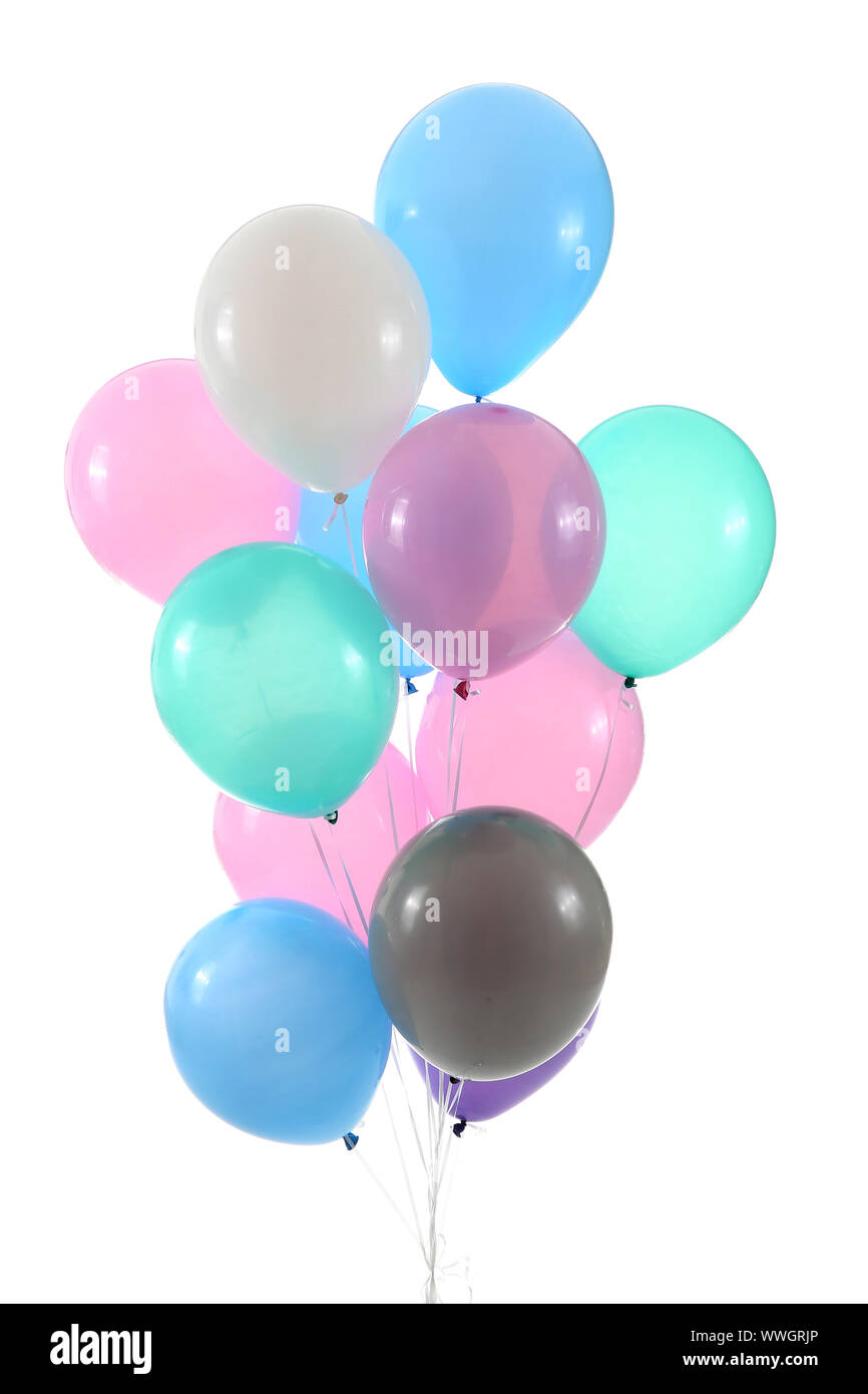 Air balloons on white background Stock Photo - Alamy