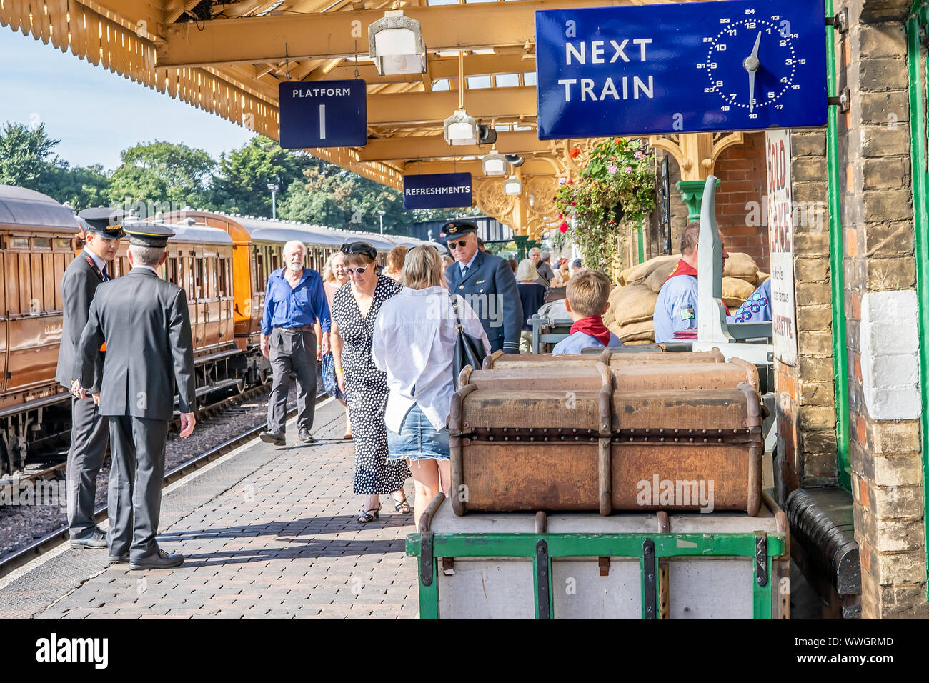 Platform one of Sheringham train station on the Norfolk Poppy Railway ...