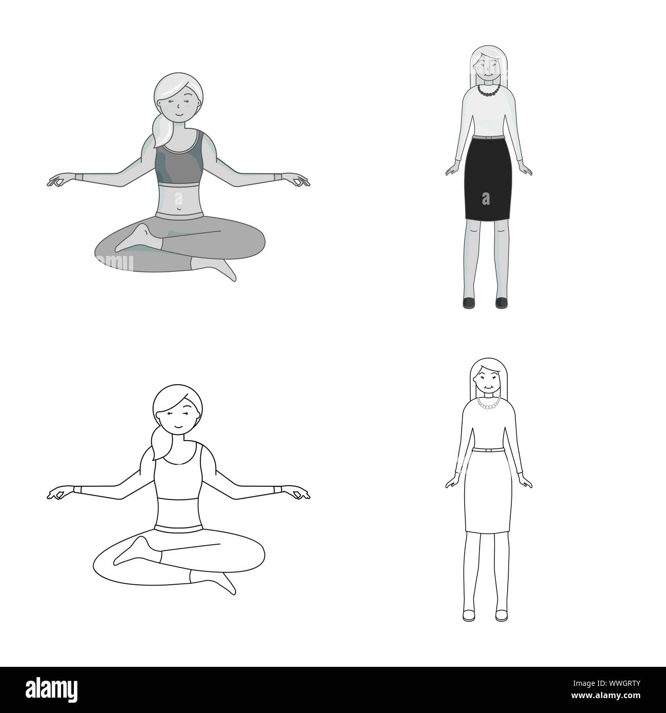 Vector design of posture and mood logo. Collection of posture and ...