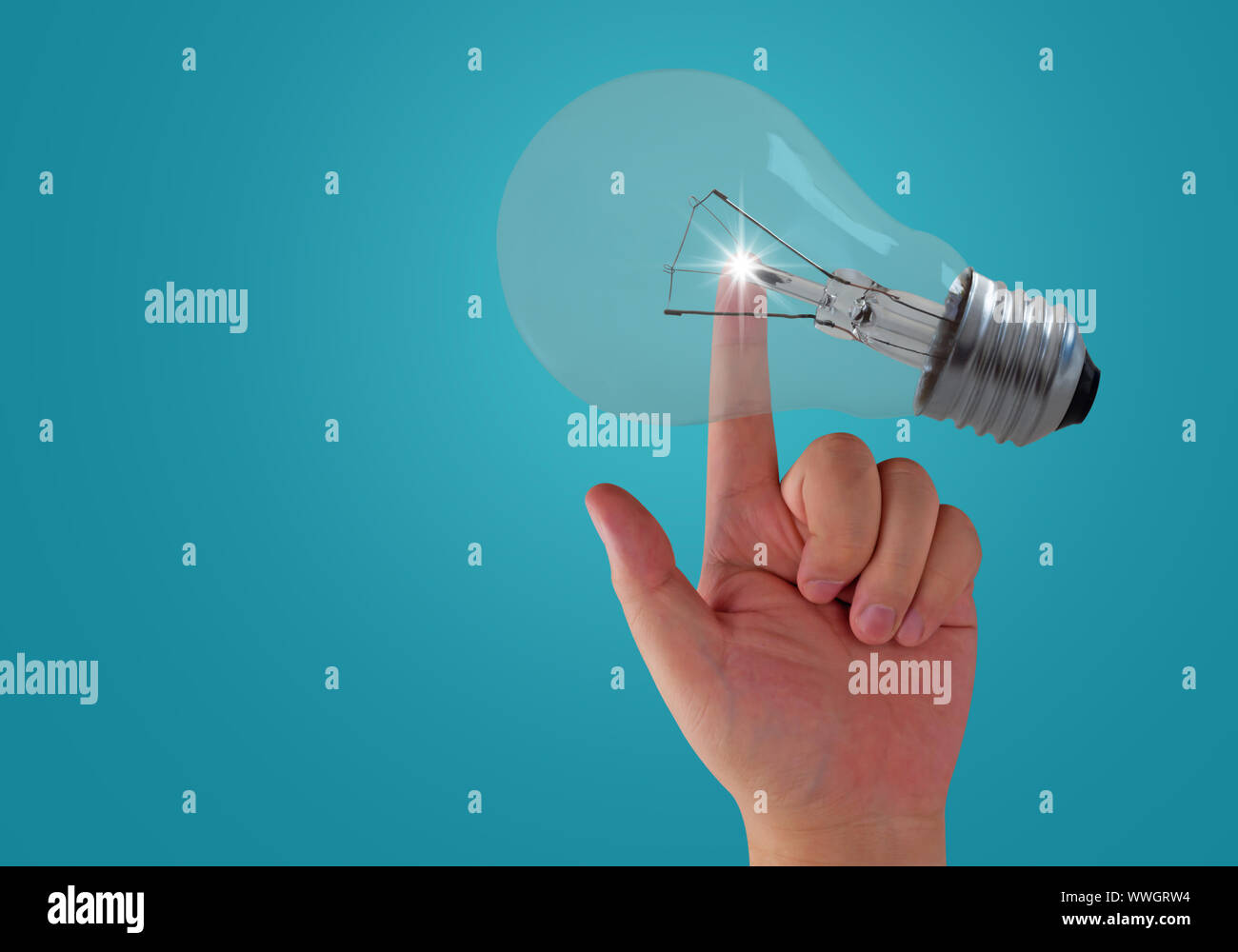 Idea and inspiration concept, business leadership success, hand and ...