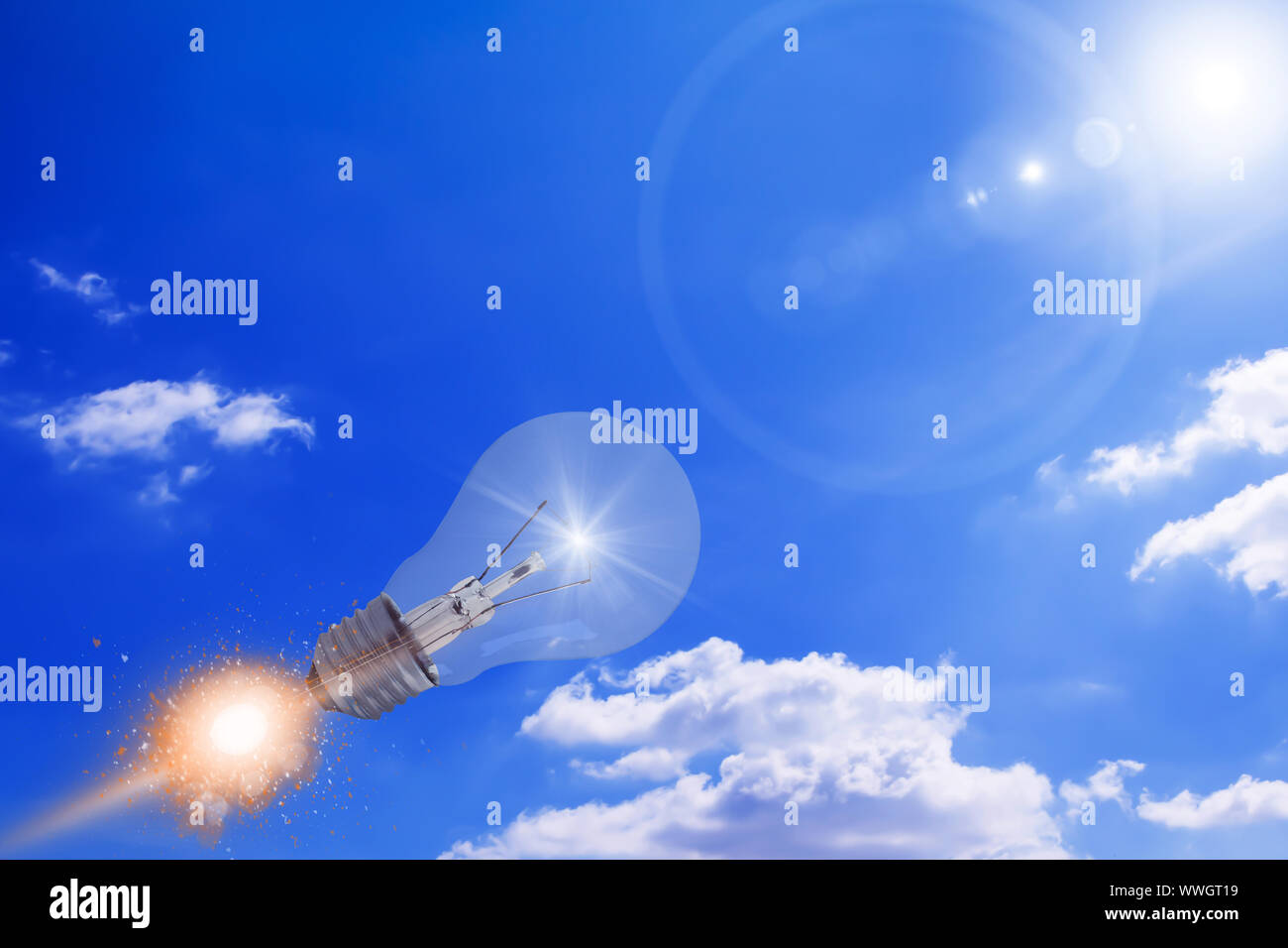 Idea and inspiration concept, business creativity, light bulb leader on ...