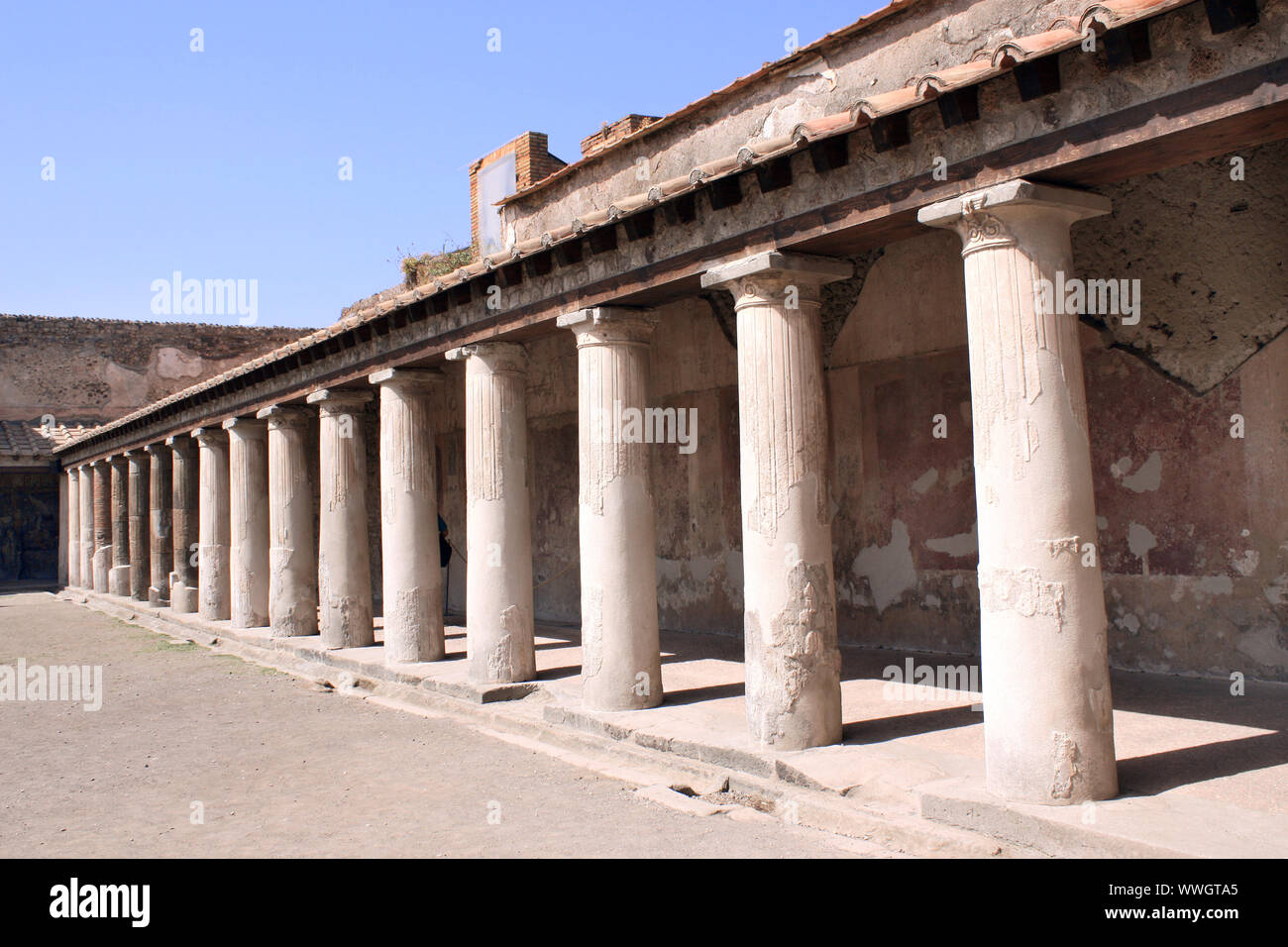 Terme Stabiane (Stabiane Baths) columns in ancient Roman city of ...