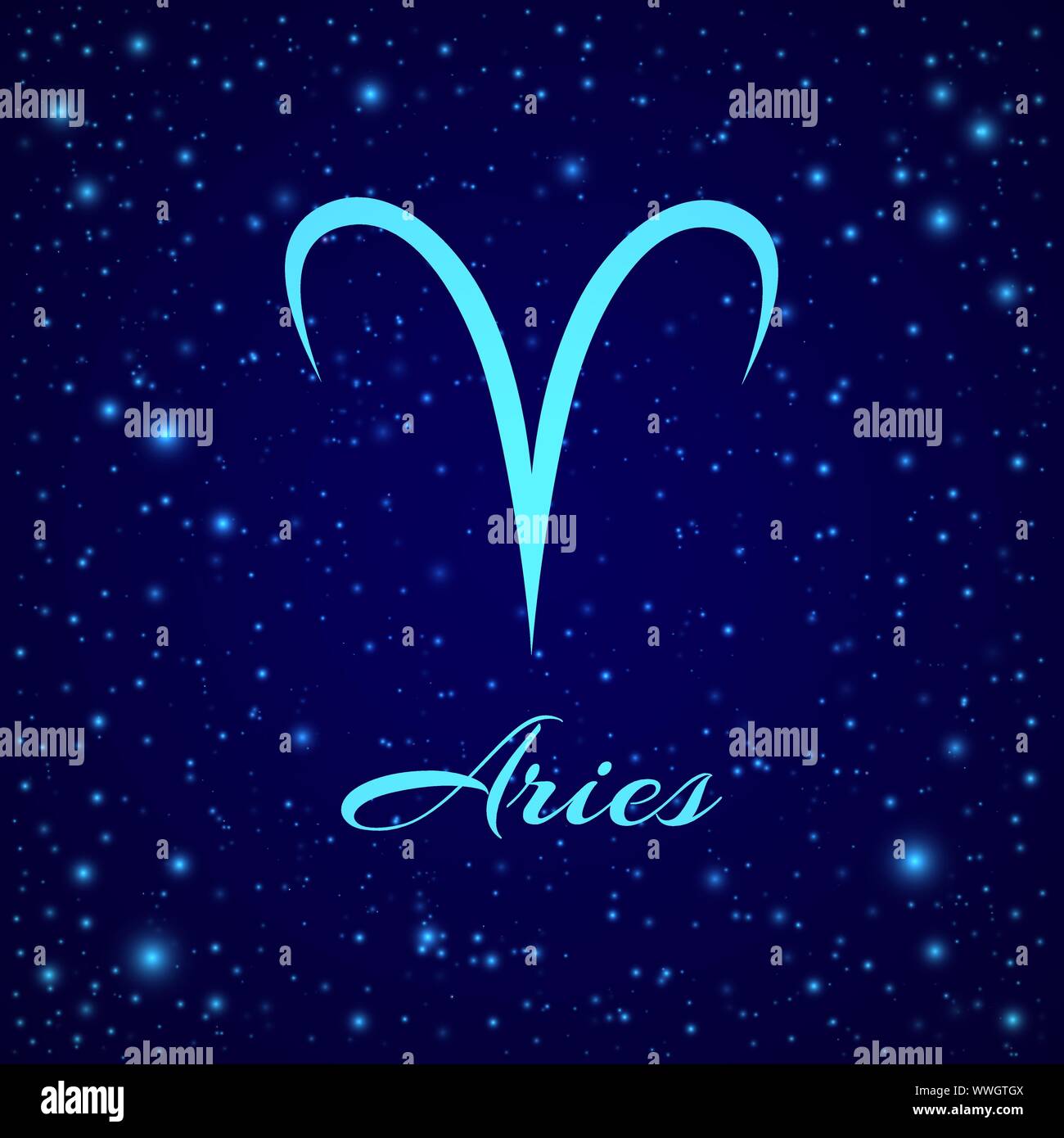 Aries. Vector zodiac sign on a night sky Stock Vector Image & Art - Alamy