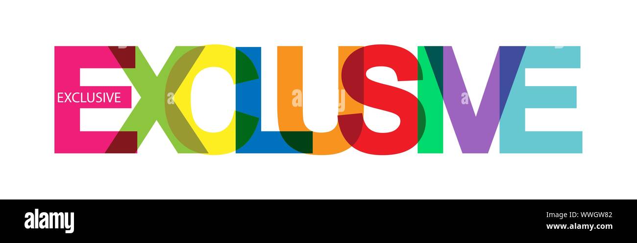 Exclusive. Color banner of capital letters. Flat design Stock Vector ...