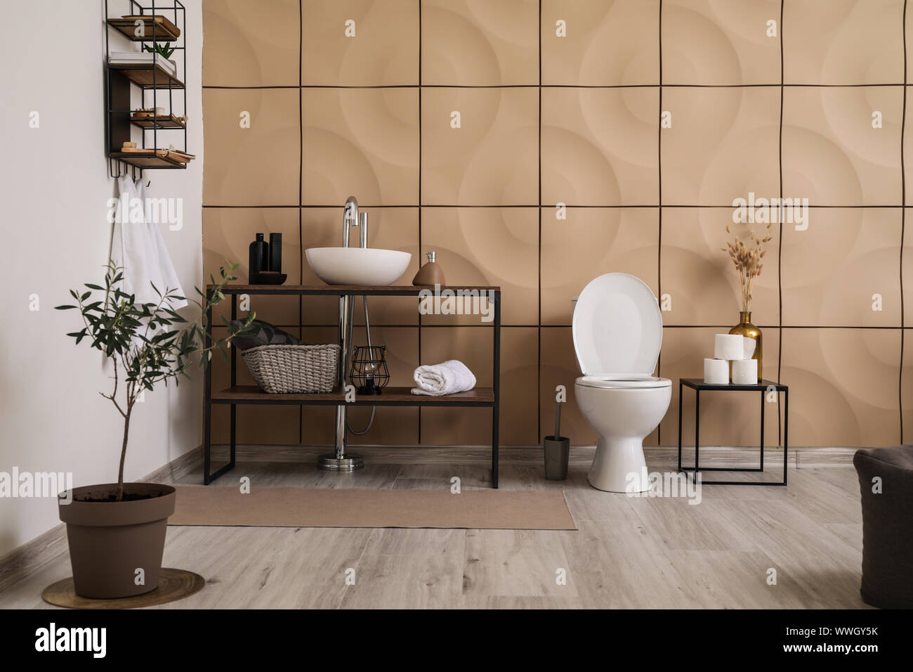 Interior of clean modern bathroom Stock Photo - Alamy