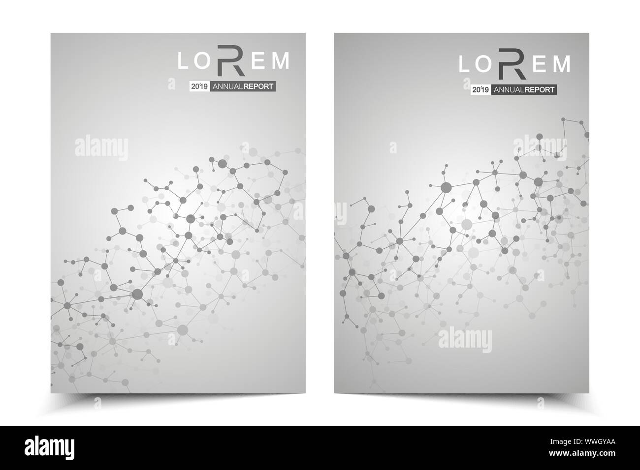 Scientific brochure design template. Vector flyer layout, Molecular ...