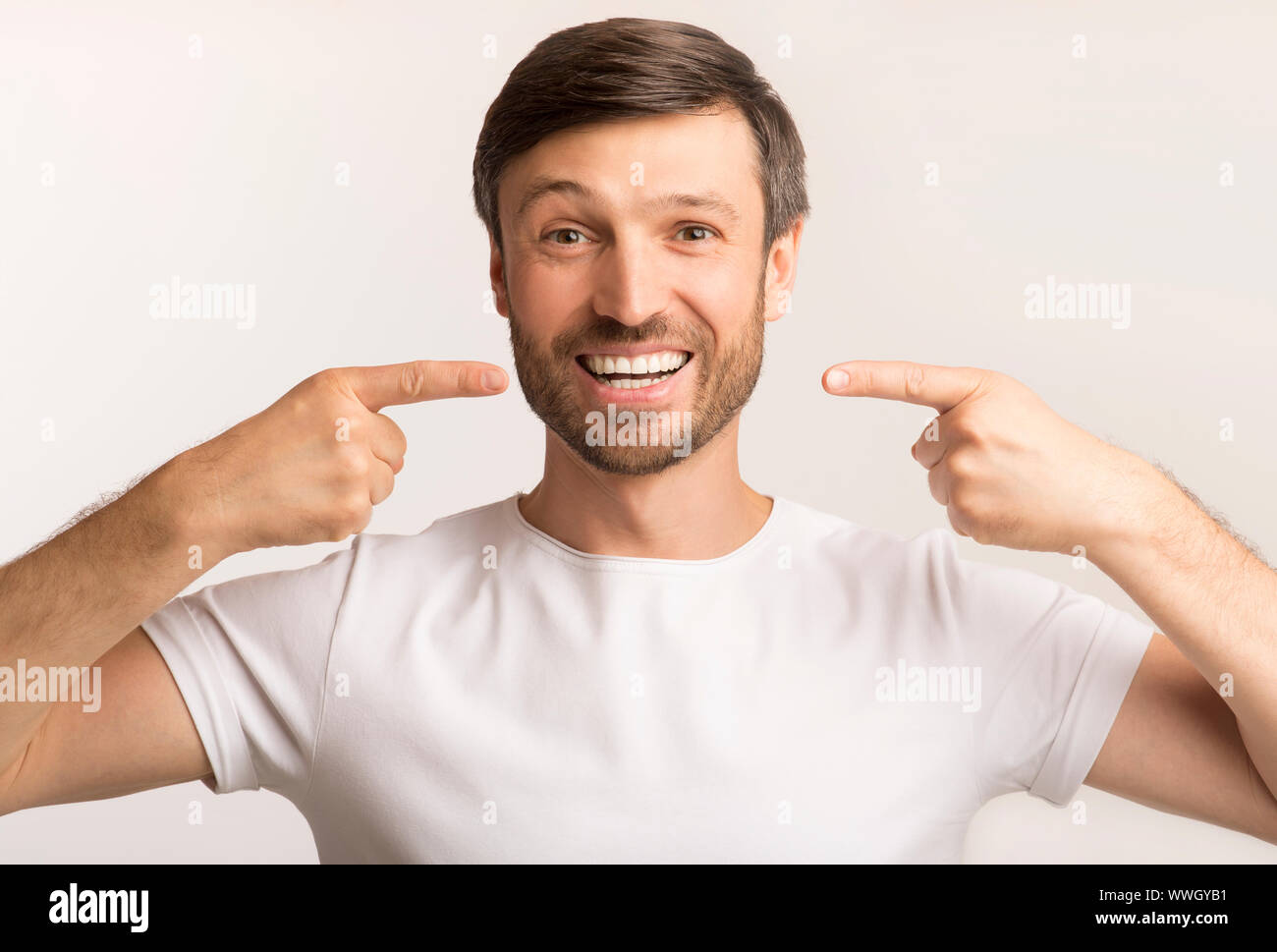 People pointing white background hi-res stock photography and images ...