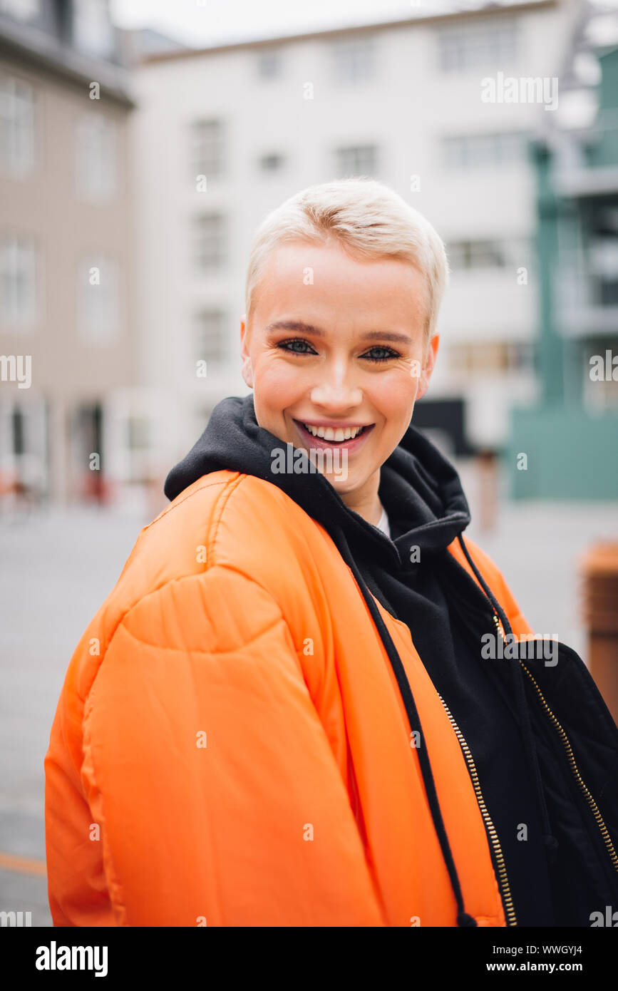Icelandic beautiful woman lifestyle moments in Reykjavik Stock Photo ...