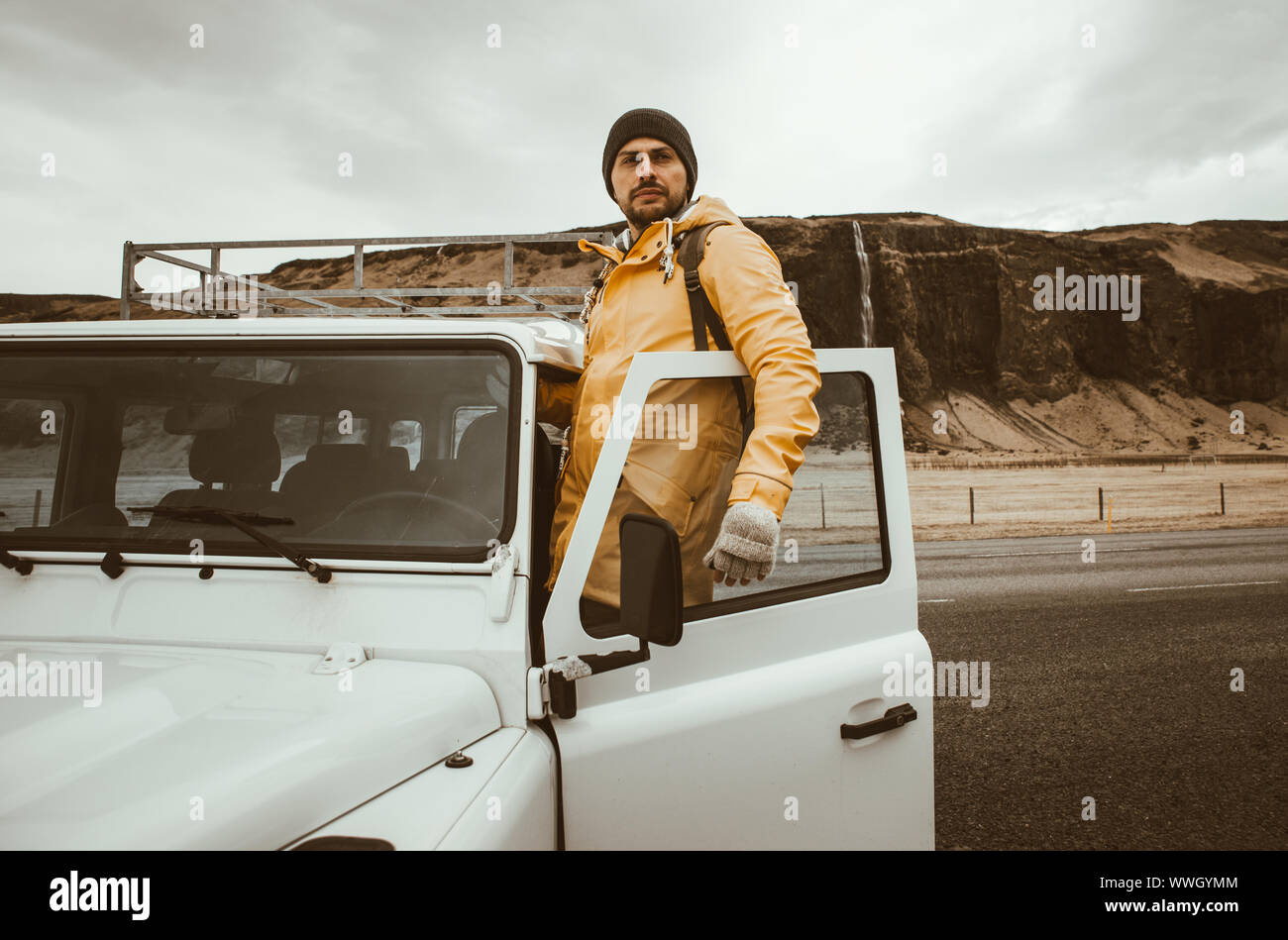 Explorer on the icelandic tour, traveling across iceland discovering ...