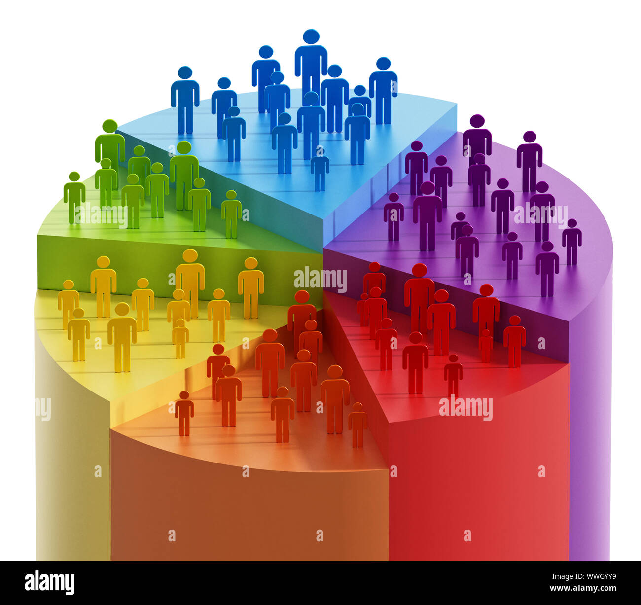 3d Colored Stick Figures