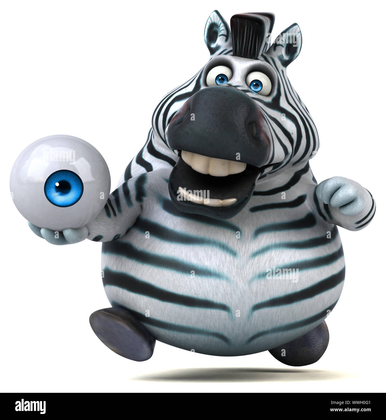 Fun zebra - 3D Illustration Stock Photo - Alamy