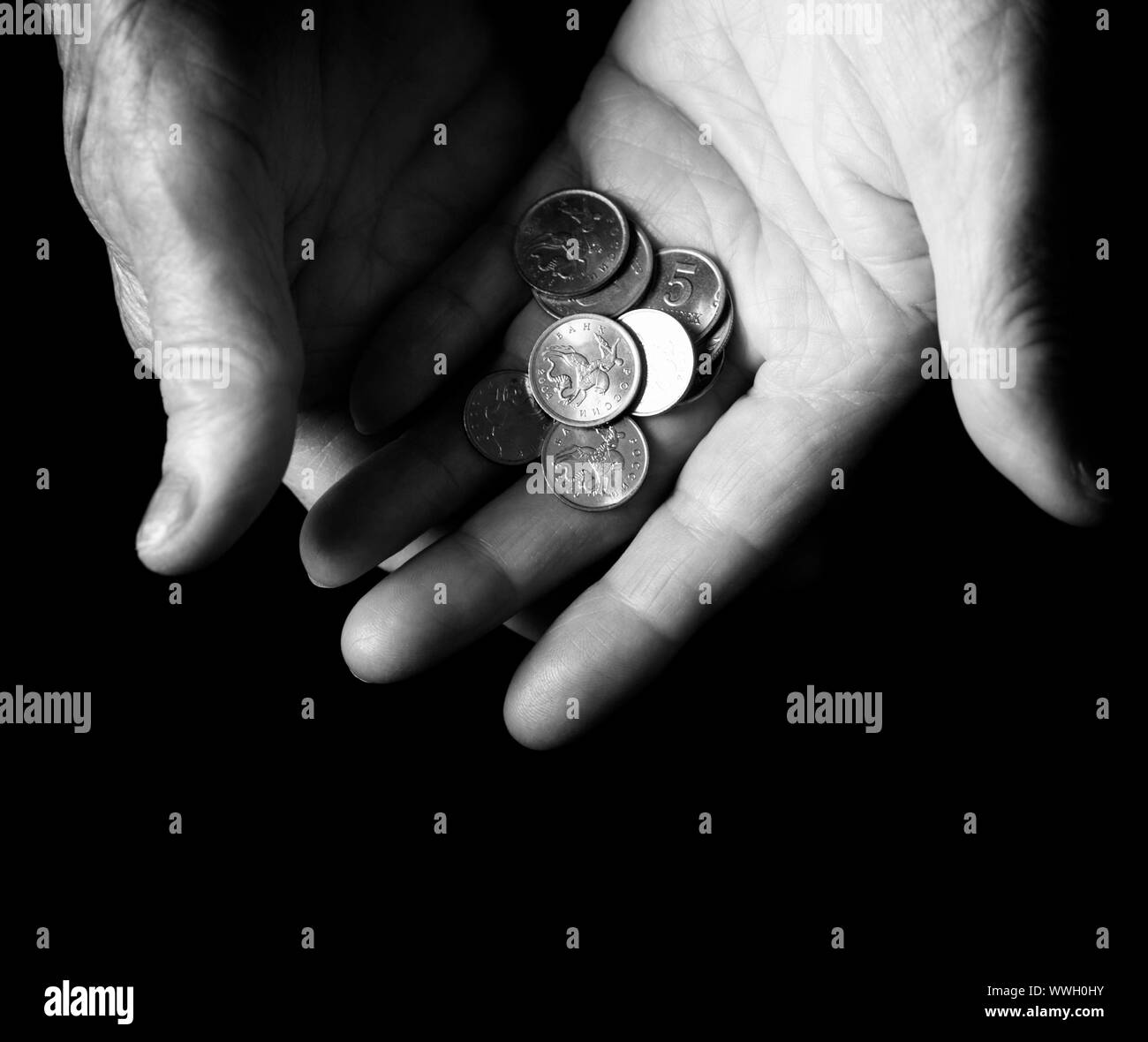 Beg symbol Black and White Stock Photos & Images - Alamy