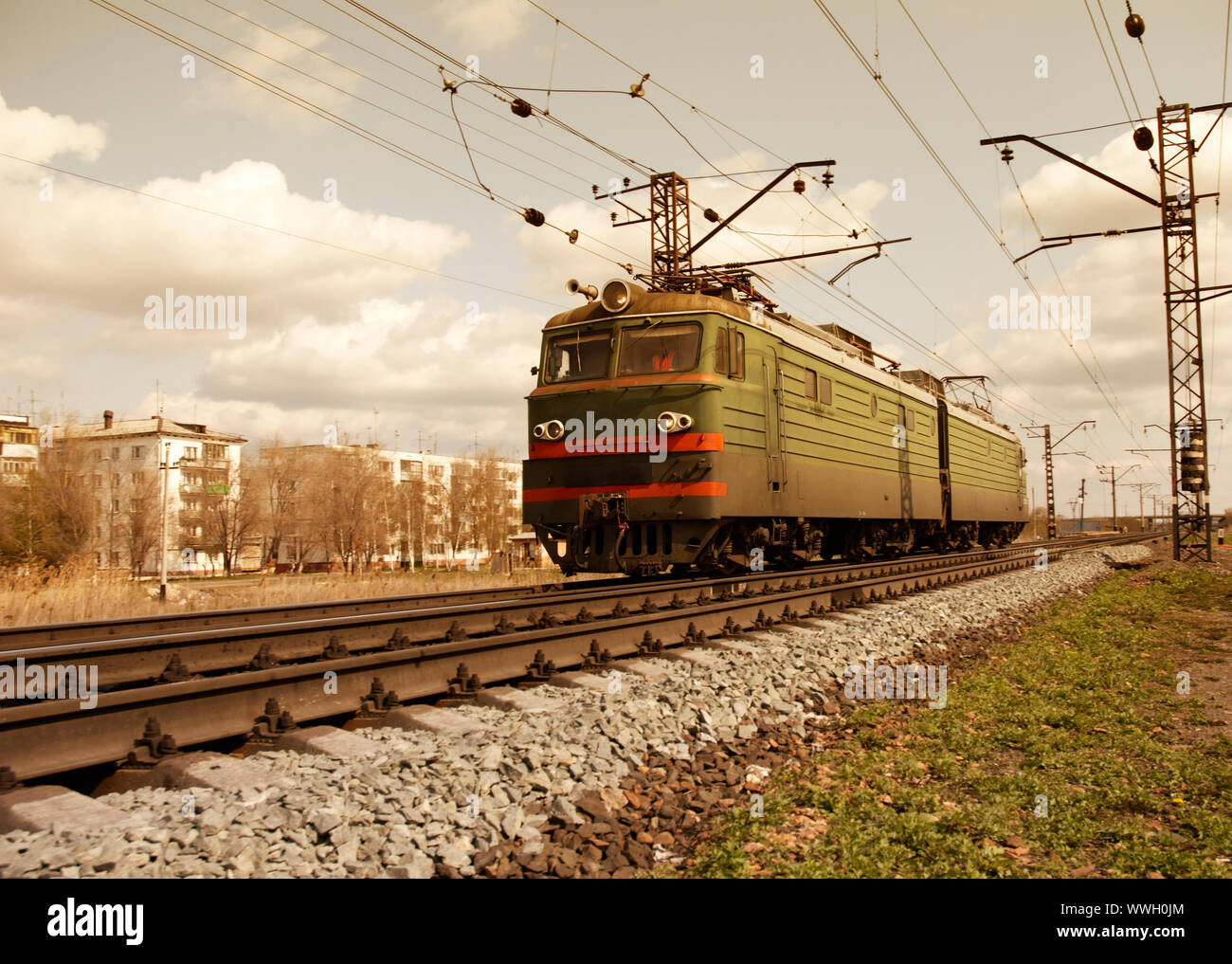 Cargo electric train traveling hi-res stock photography and images - Alamy