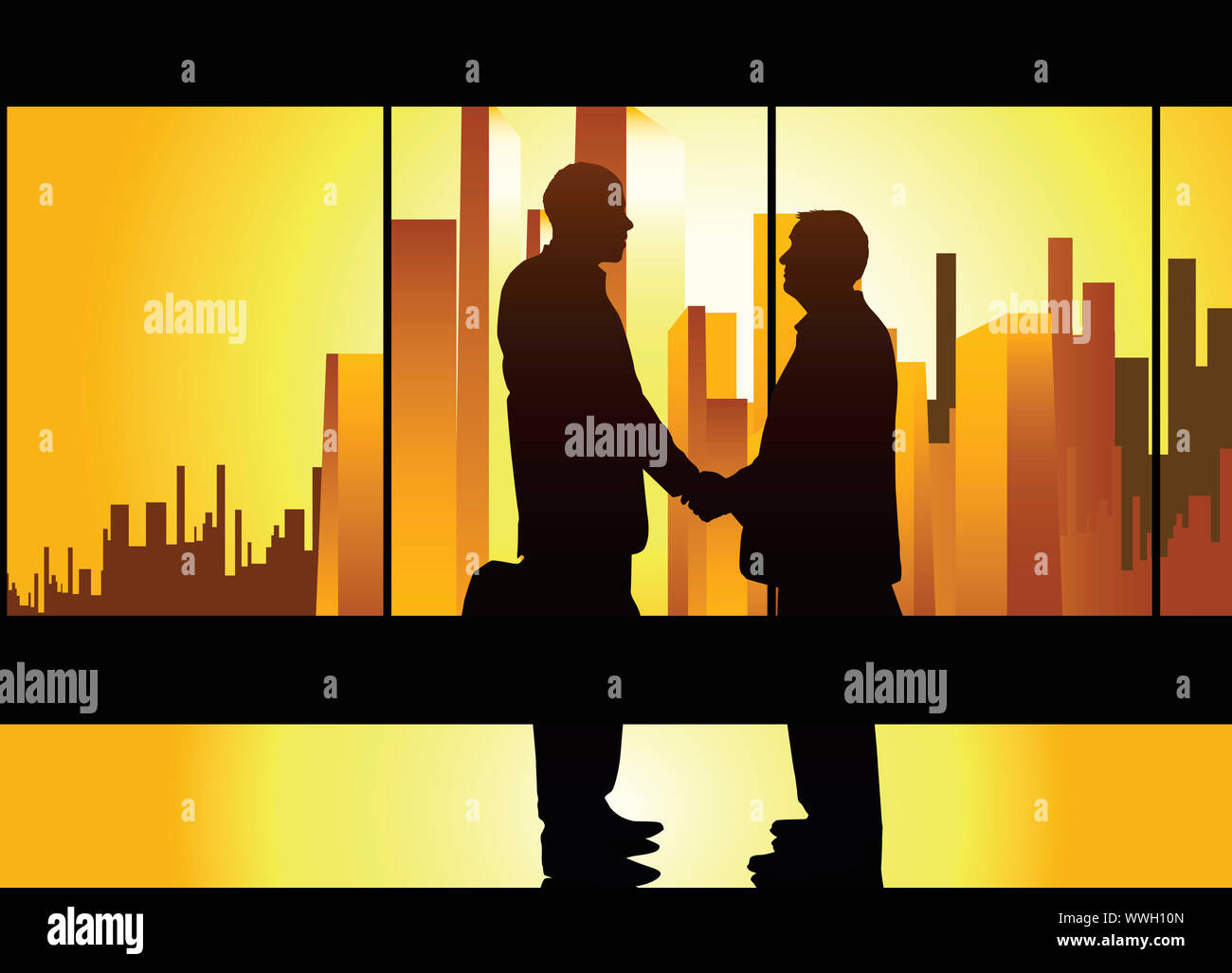 well-known business concept, partners on the urban background with ...