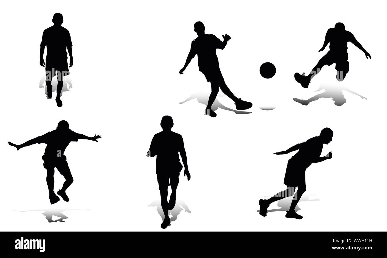 isolated sportsmen with shadows on white background Stock Photo - Alamy