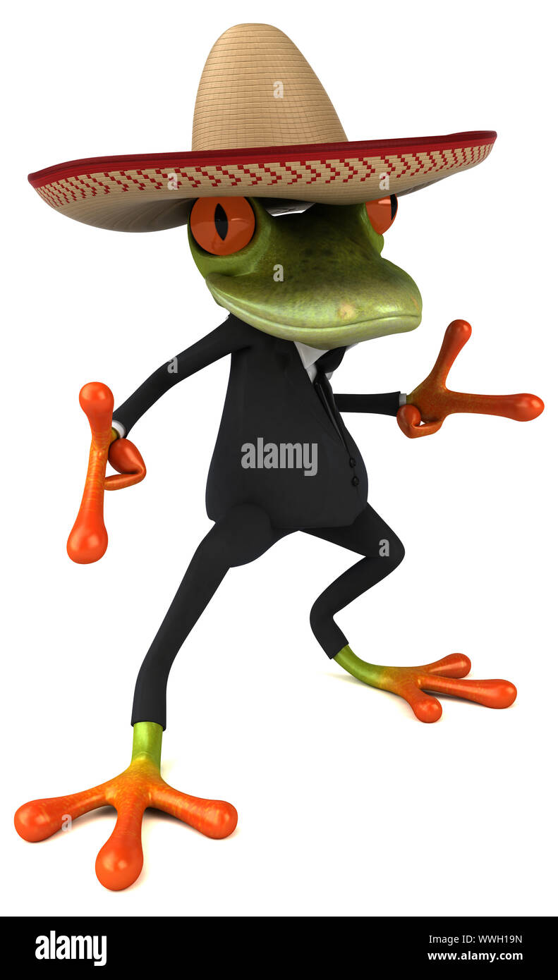 Fun frog - 3D Illustration Stock Photo - Alamy