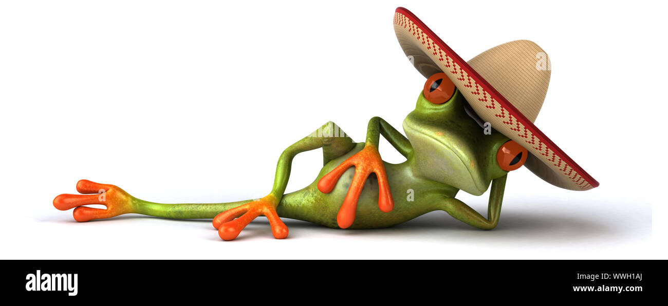 Fun frog - 3D Illustration Stock Photo - Alamy