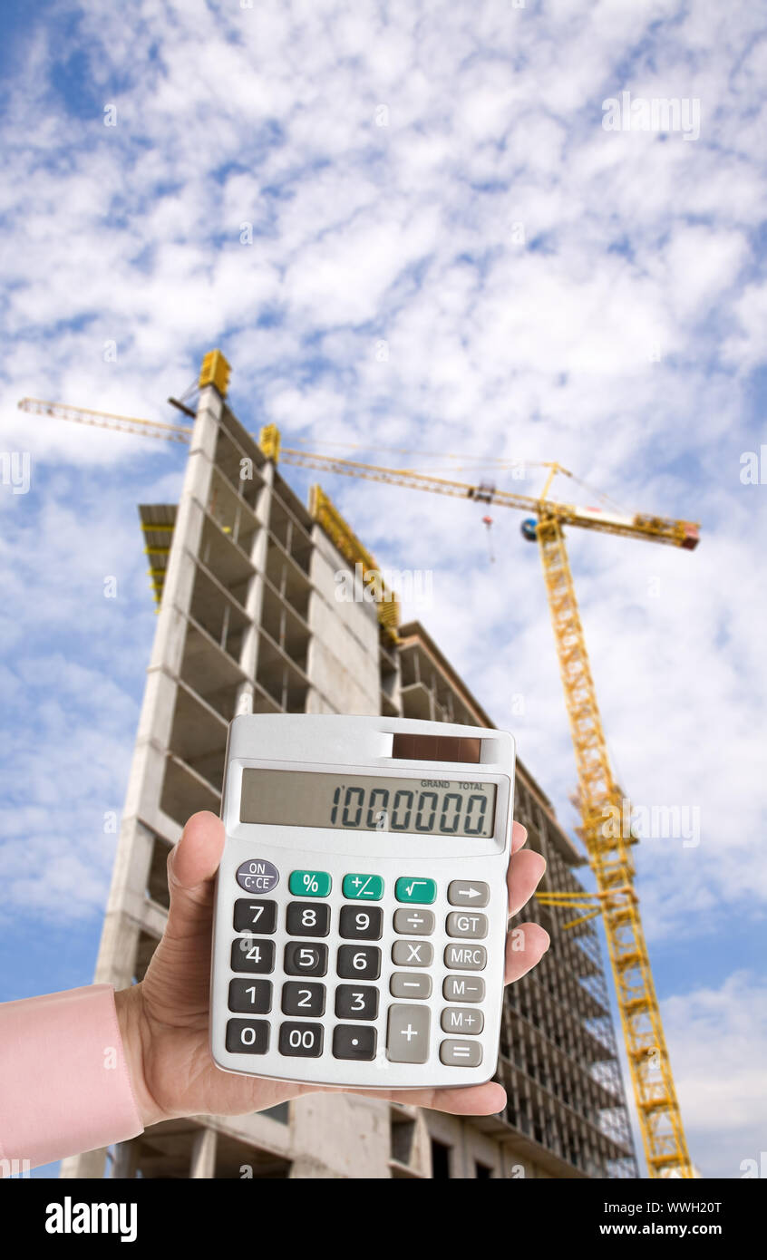 invest in building (business concept ) isolated on white background ...